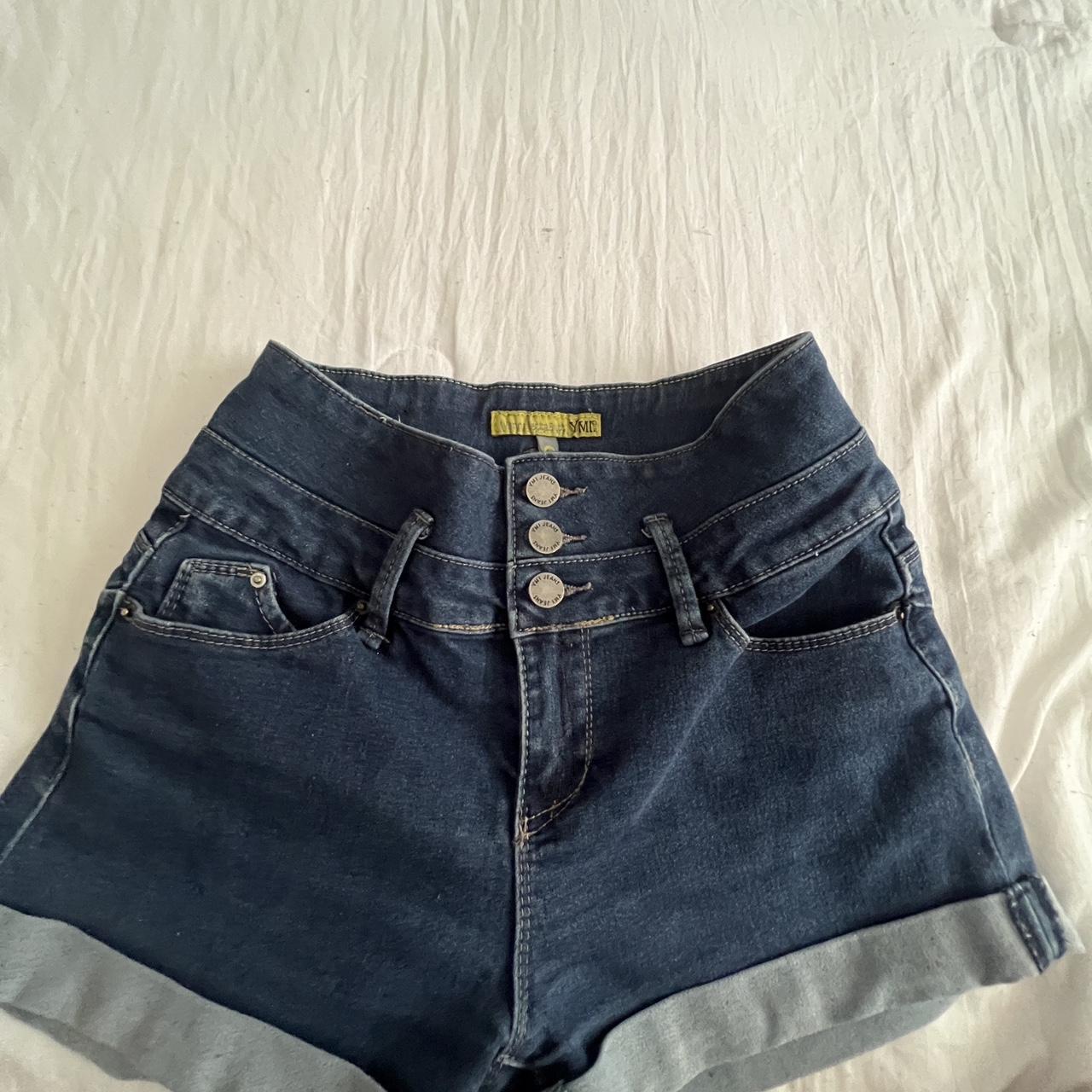 YMI denim shorts, high rise, size 3 - Depop