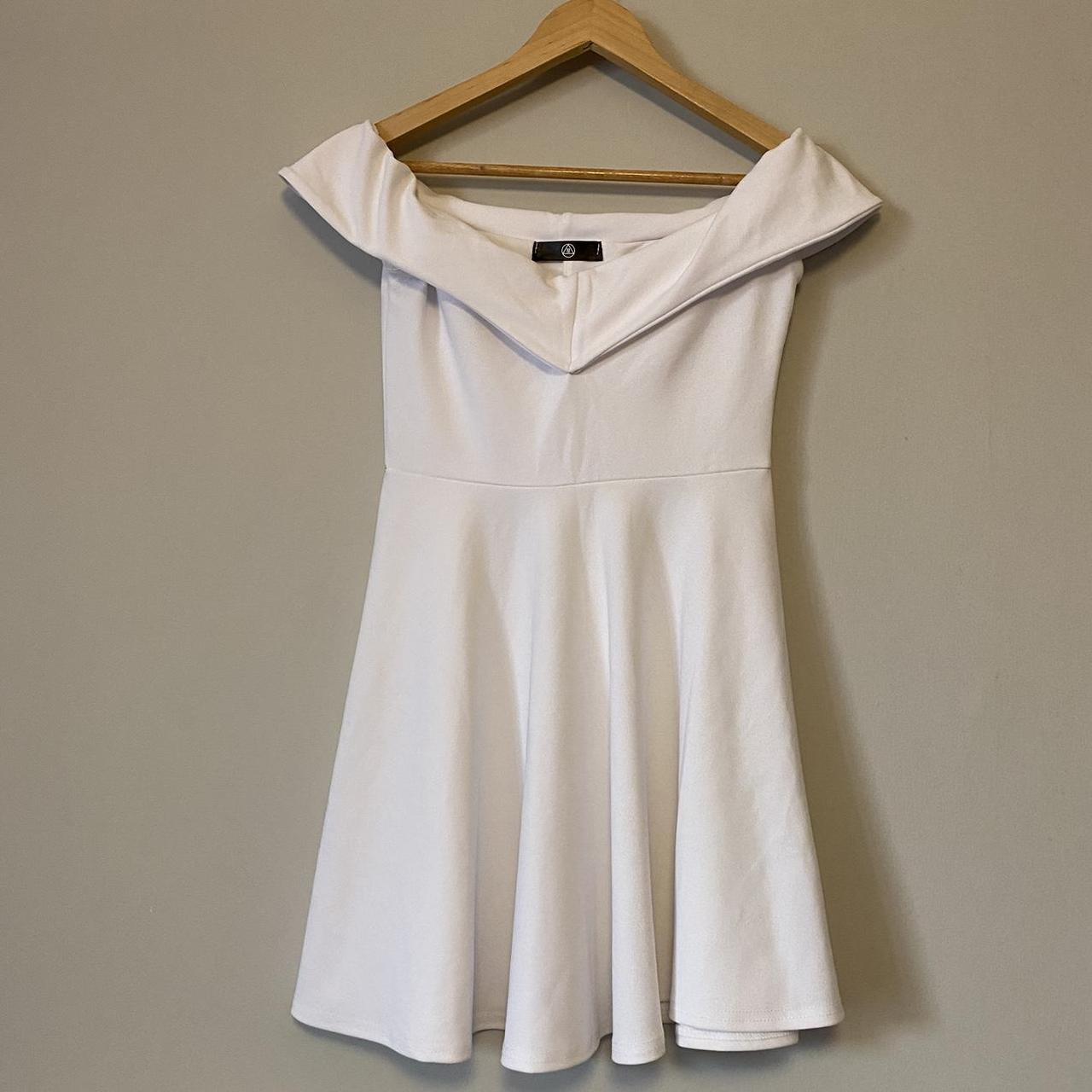Missguided white off the shoulders mini dress UK... - Depop