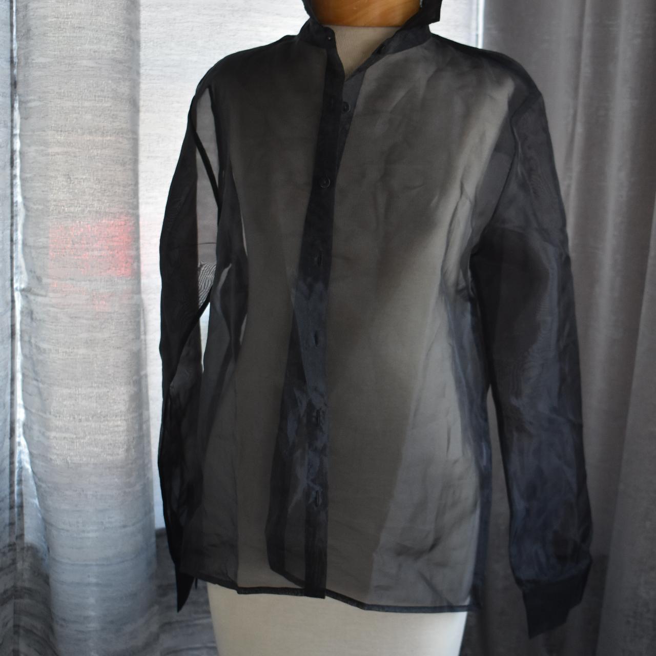 Sheer black Shirt - Forever 21 new with tag size M - Depop