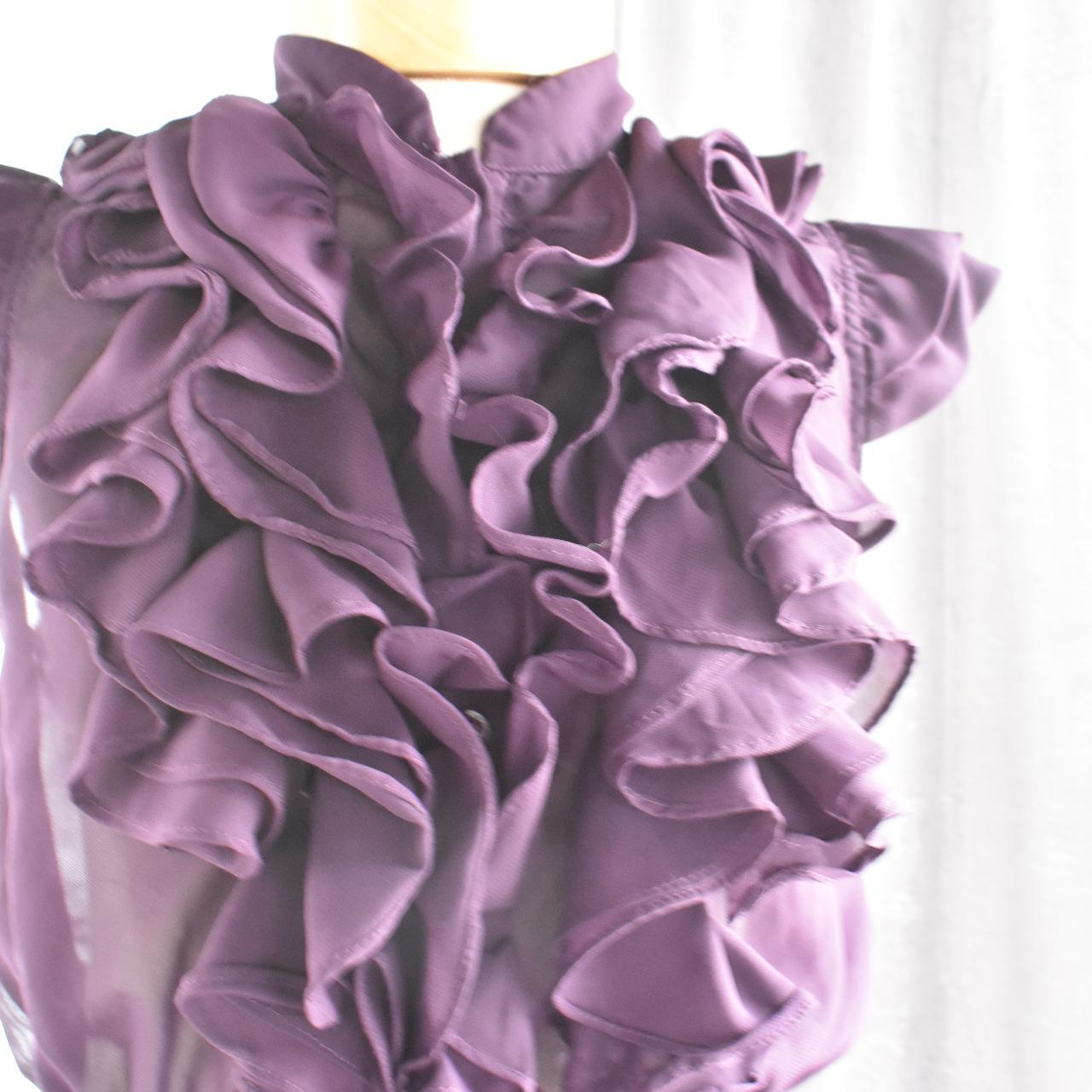 Romeo & Juliet purple ruffle dress size: M Dark... - Depop