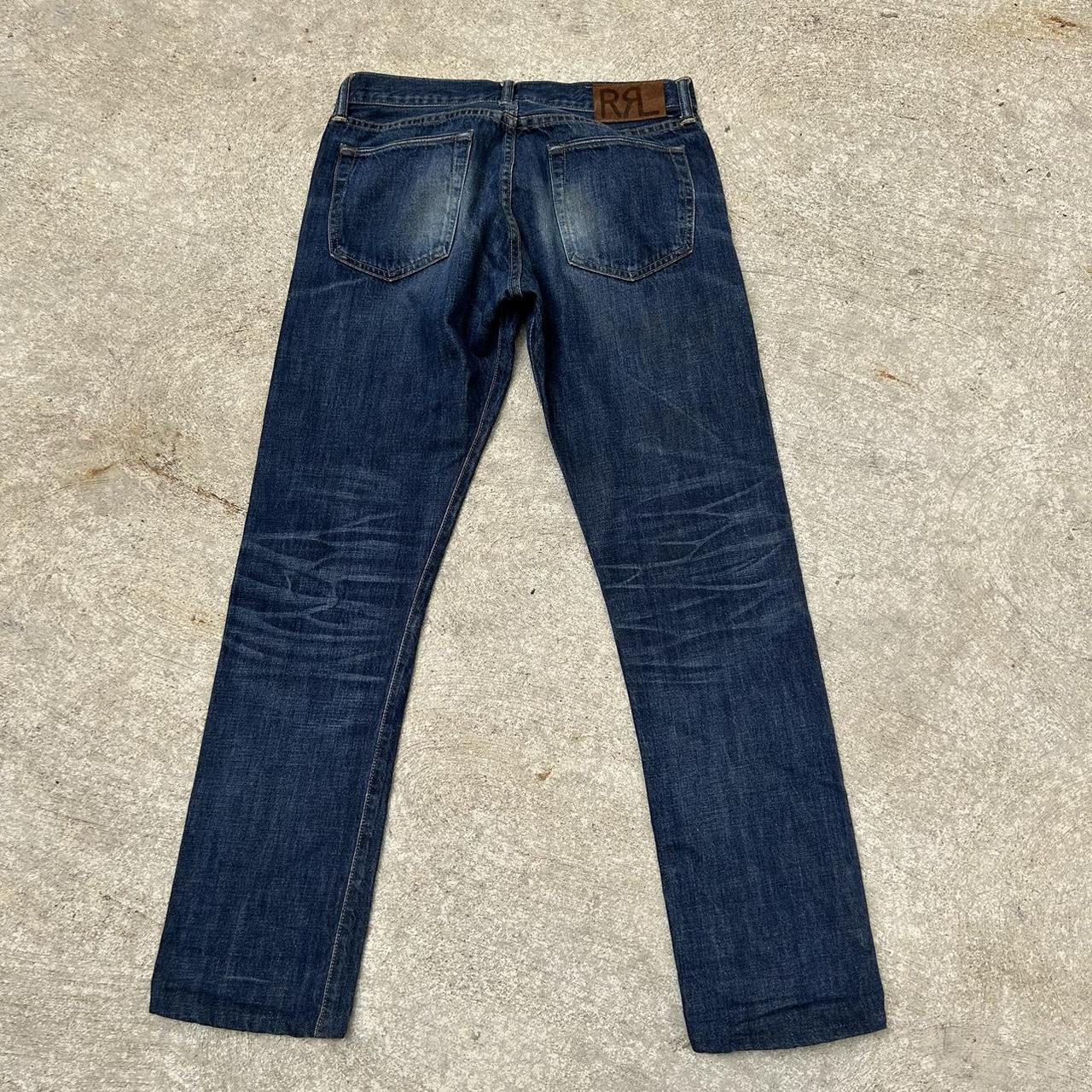 RRL by Ralph Lauren Men's Blue and White Jeans | Depop