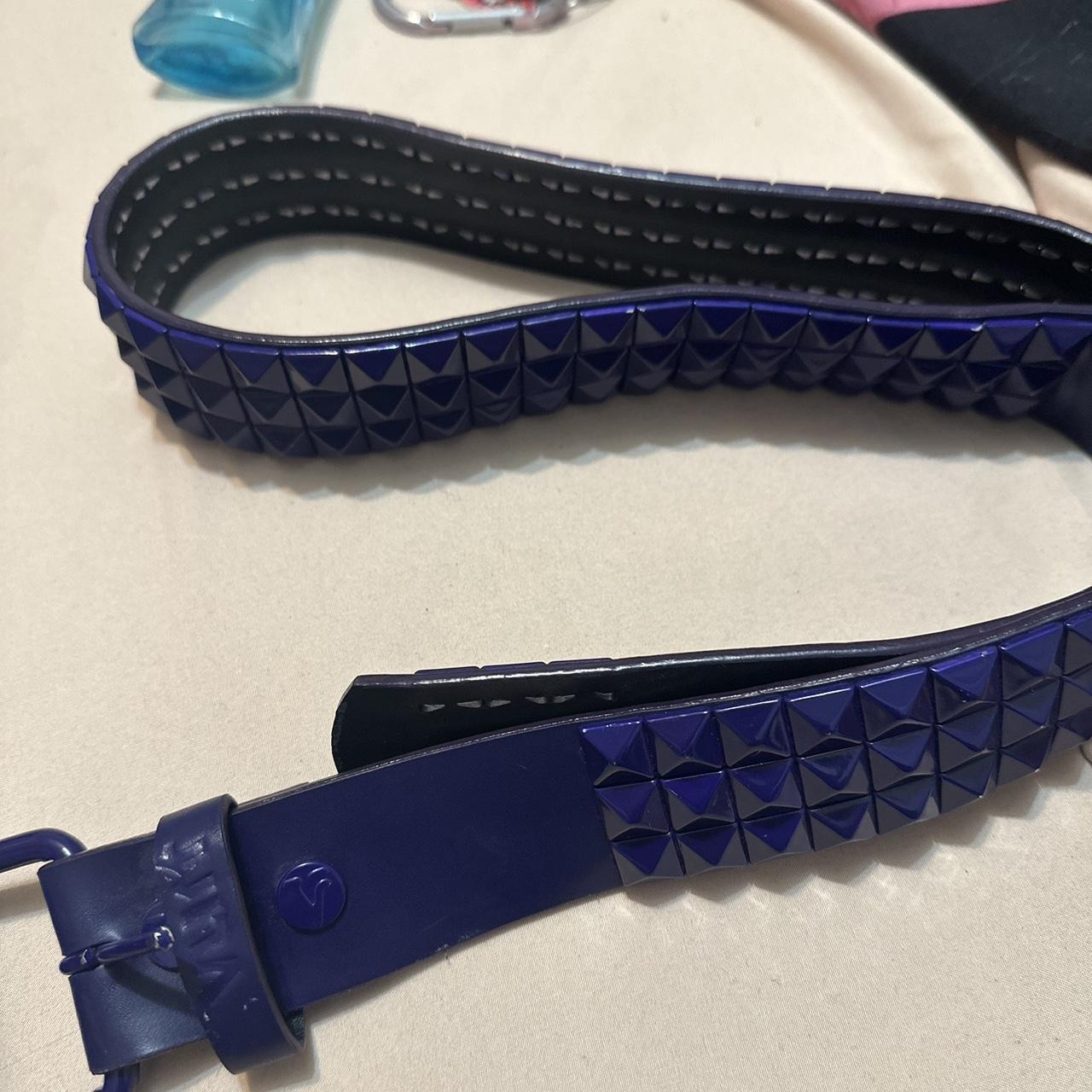 36 inch dark purple studded emo belt - Depop