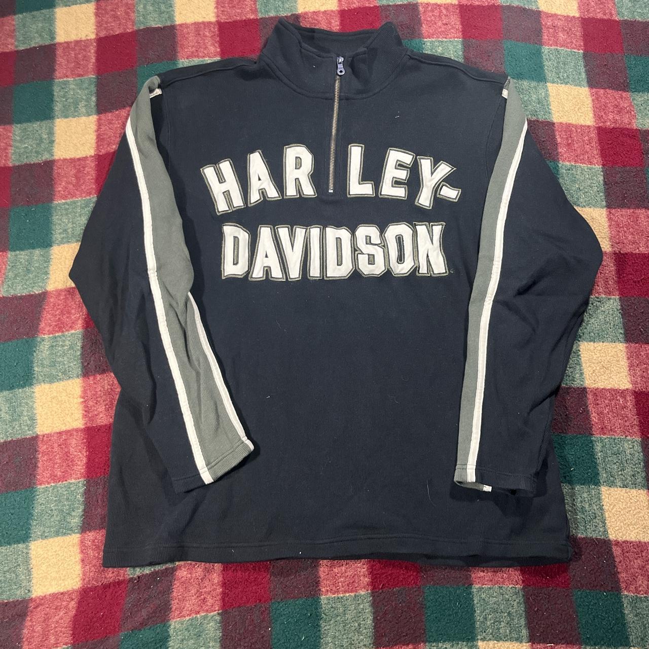 Super sick Harley Davidson Quarter Zip... - Depop