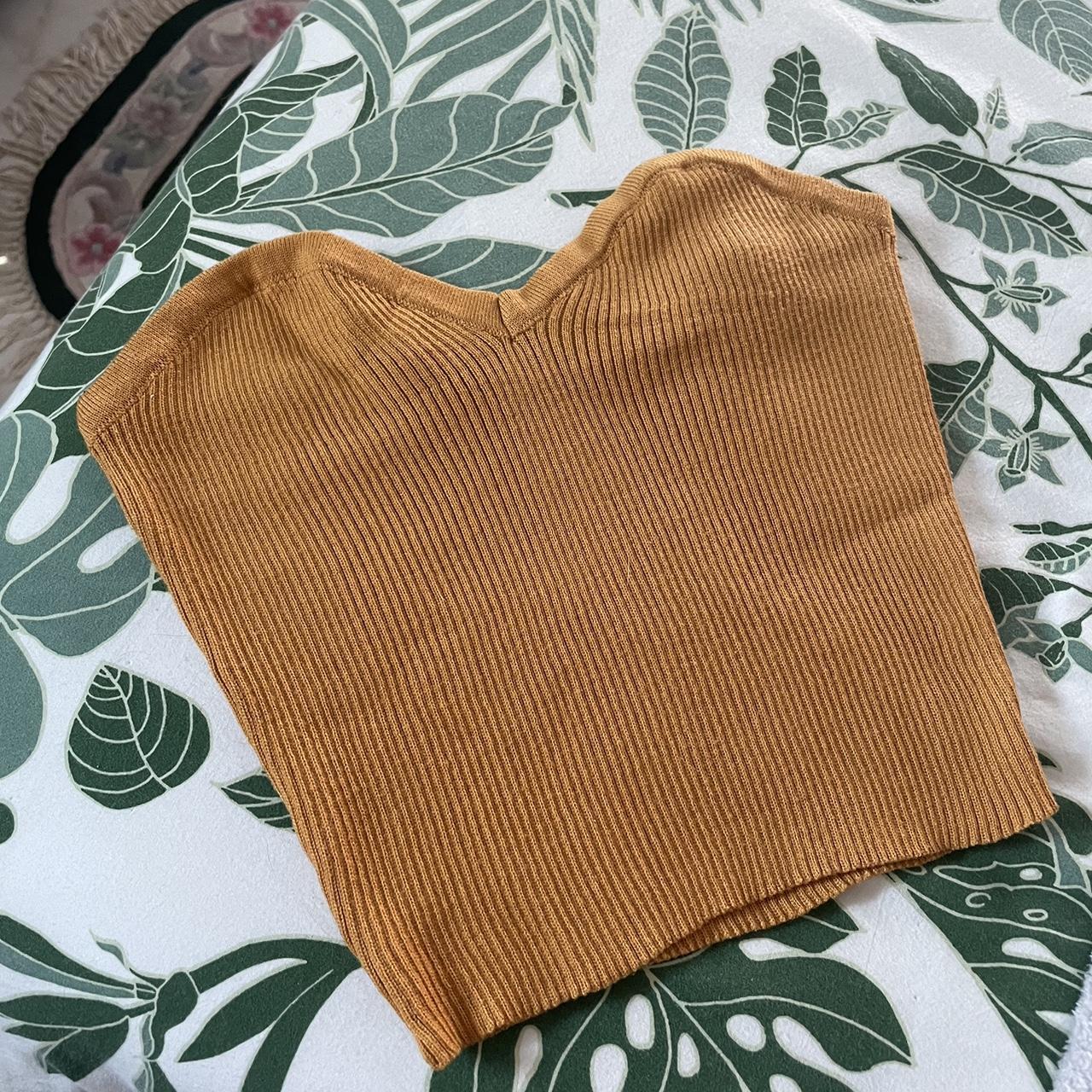 Orange/ rust colored Almost Famous cropped tube top... - Depop