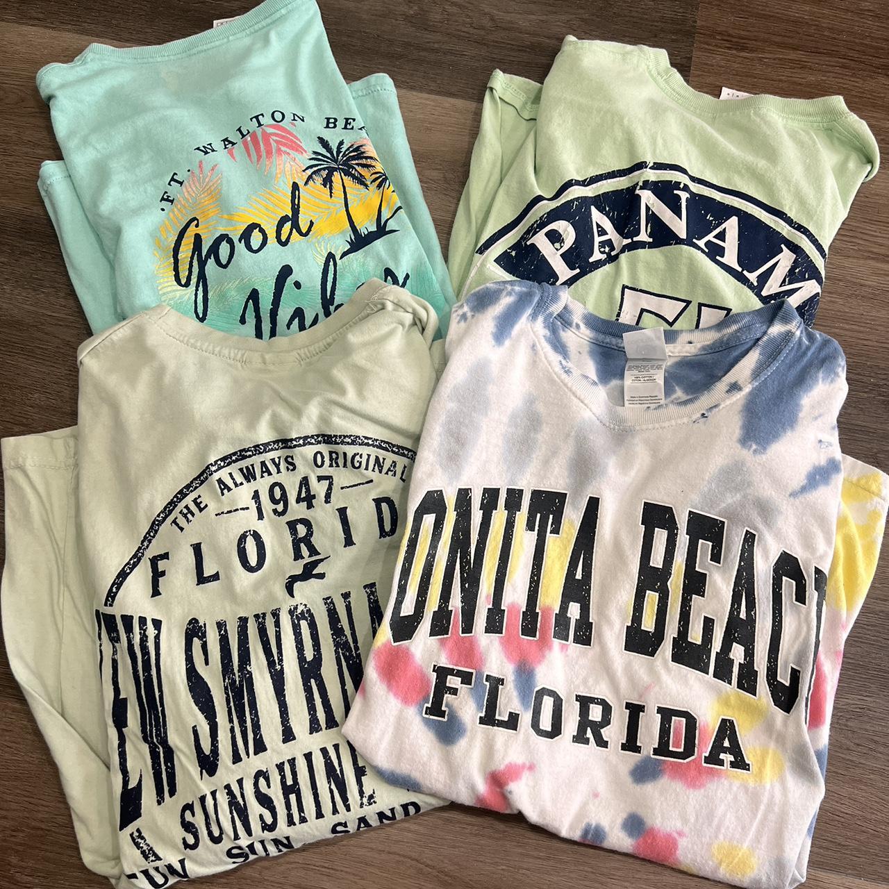 florida beaches shirt bundle!! take all!! 2 shorts... - Depop