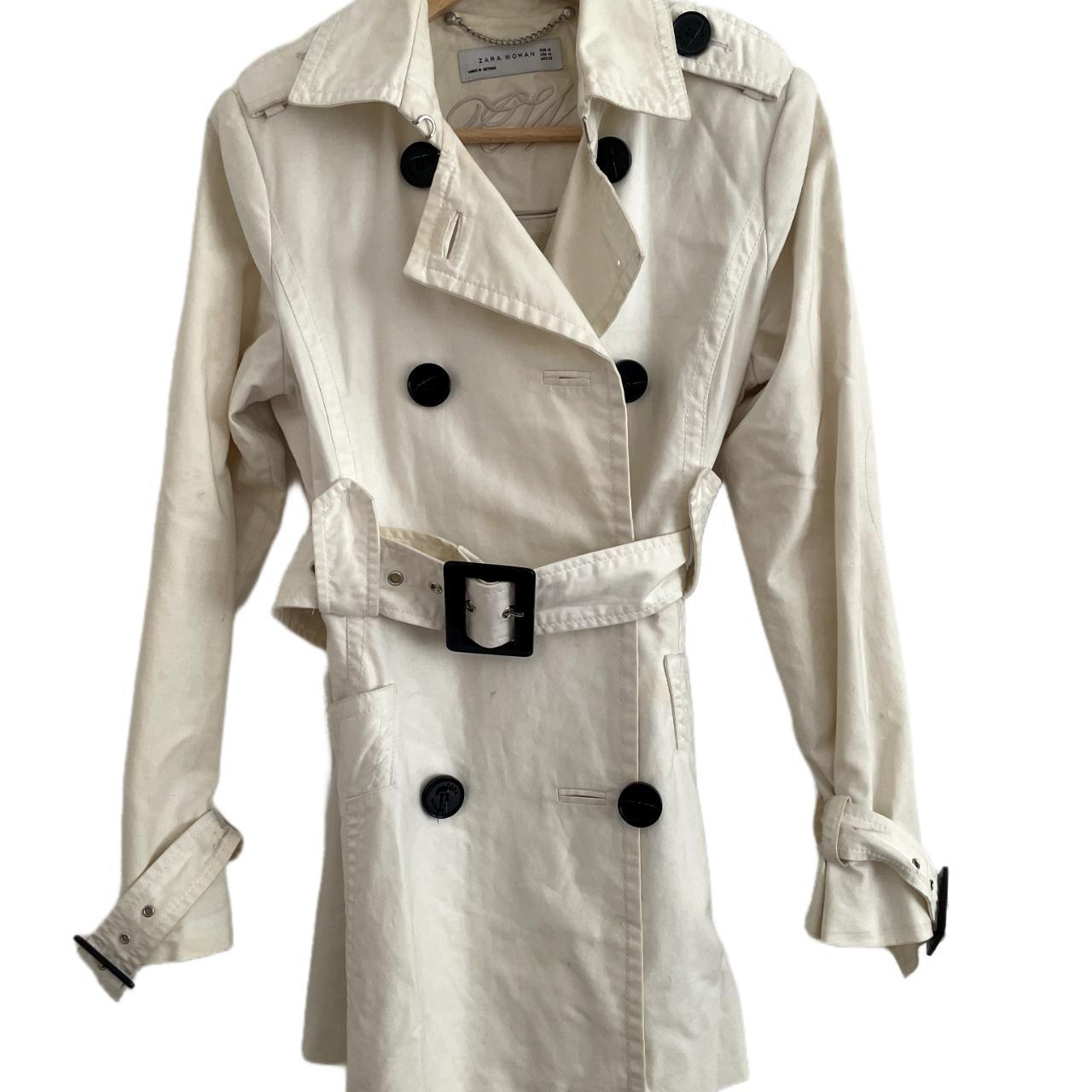 Zara cream trench coat with belt and buttons. Great... - Depop