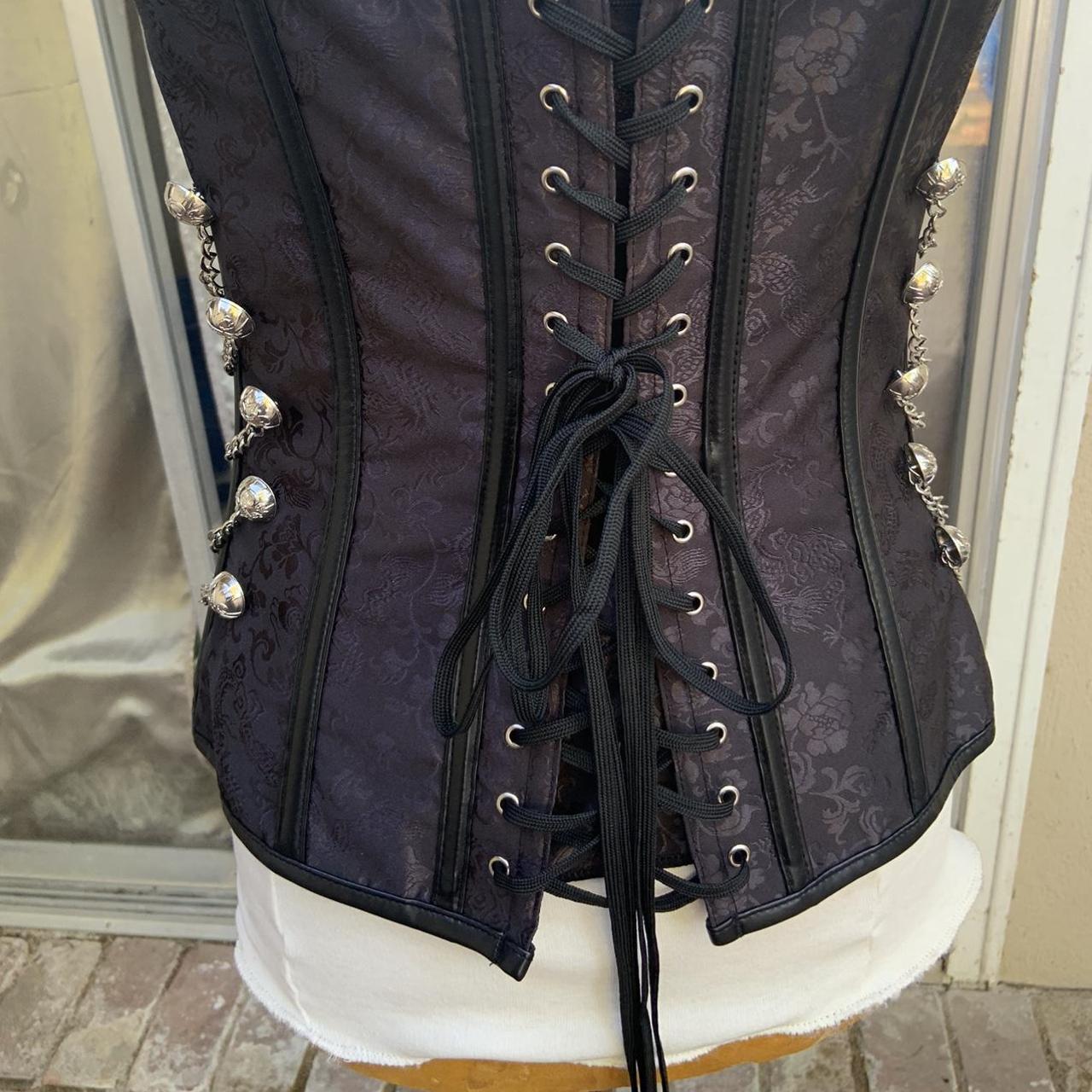 Women's Black and Silver Corset | Depop