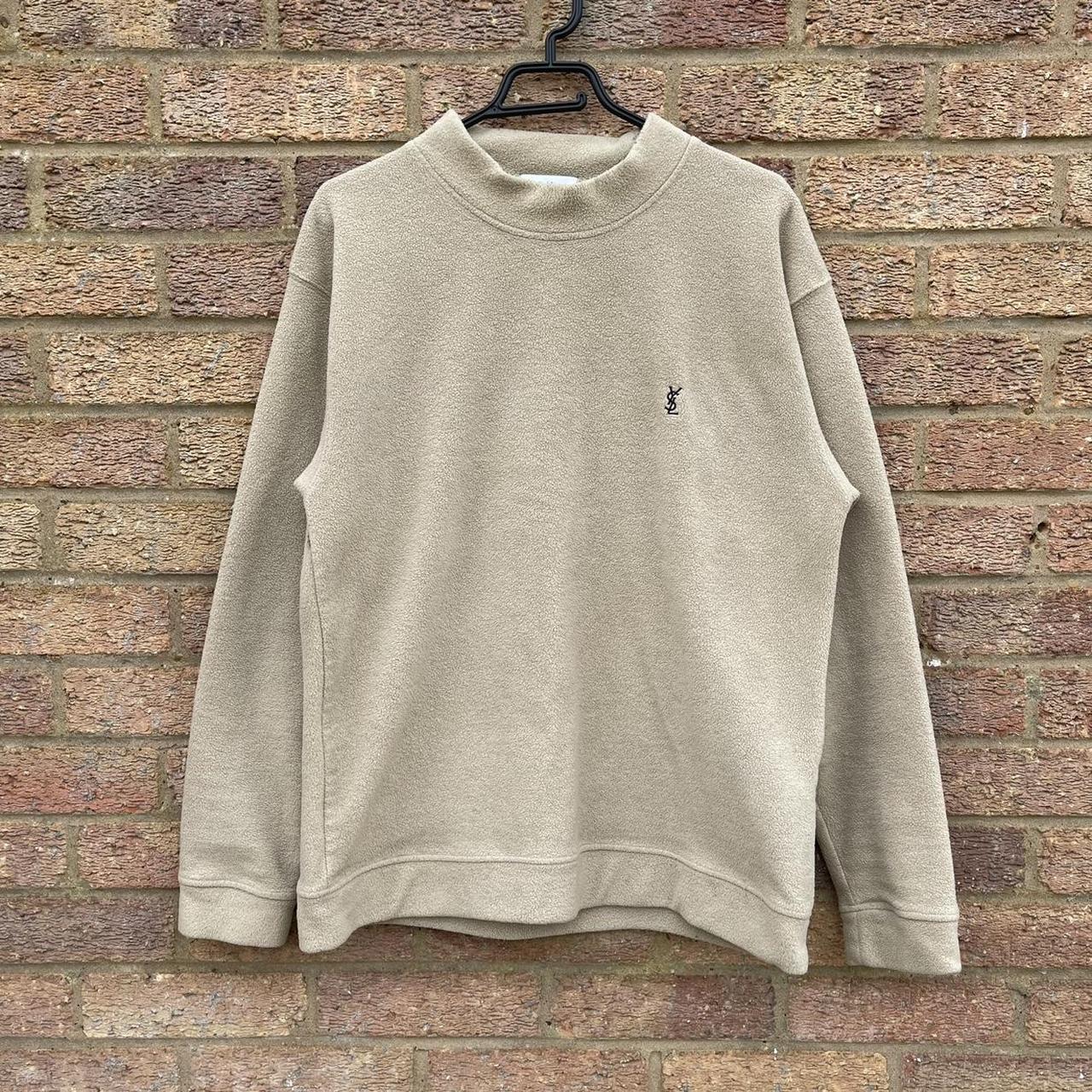 Vintage YSL yves Saint Laurent fleece jumper Size... - Depop