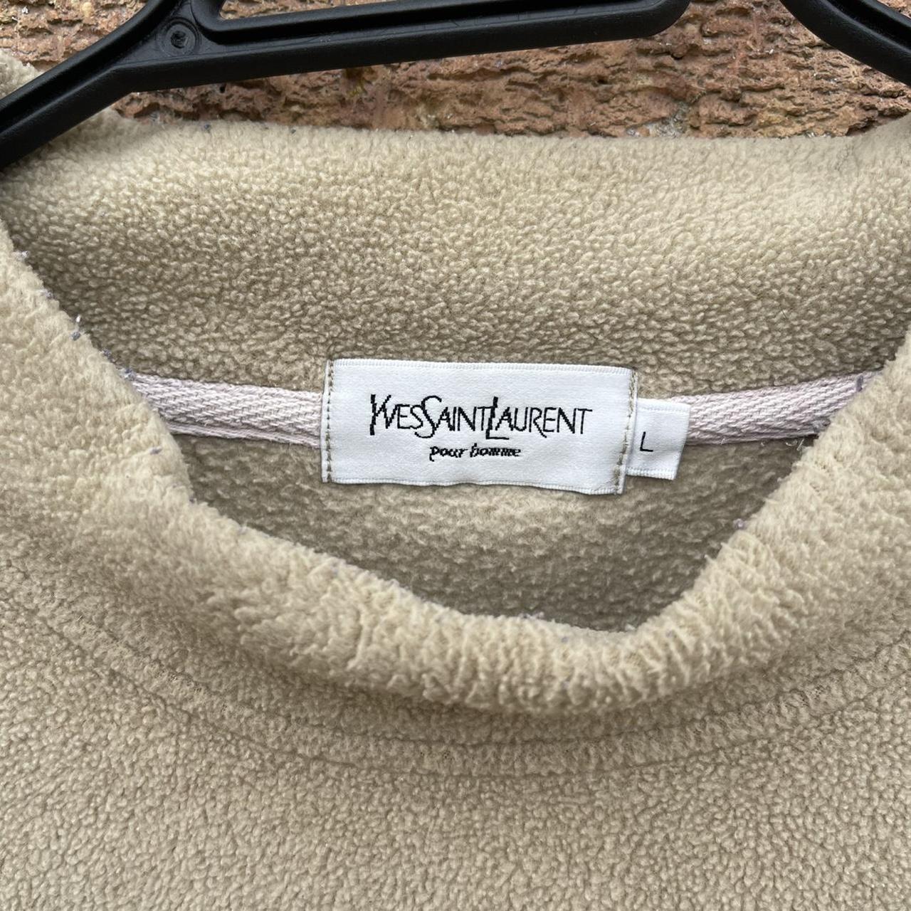 Vintage YSL yves Saint Laurent fleece jumper Size... - Depop