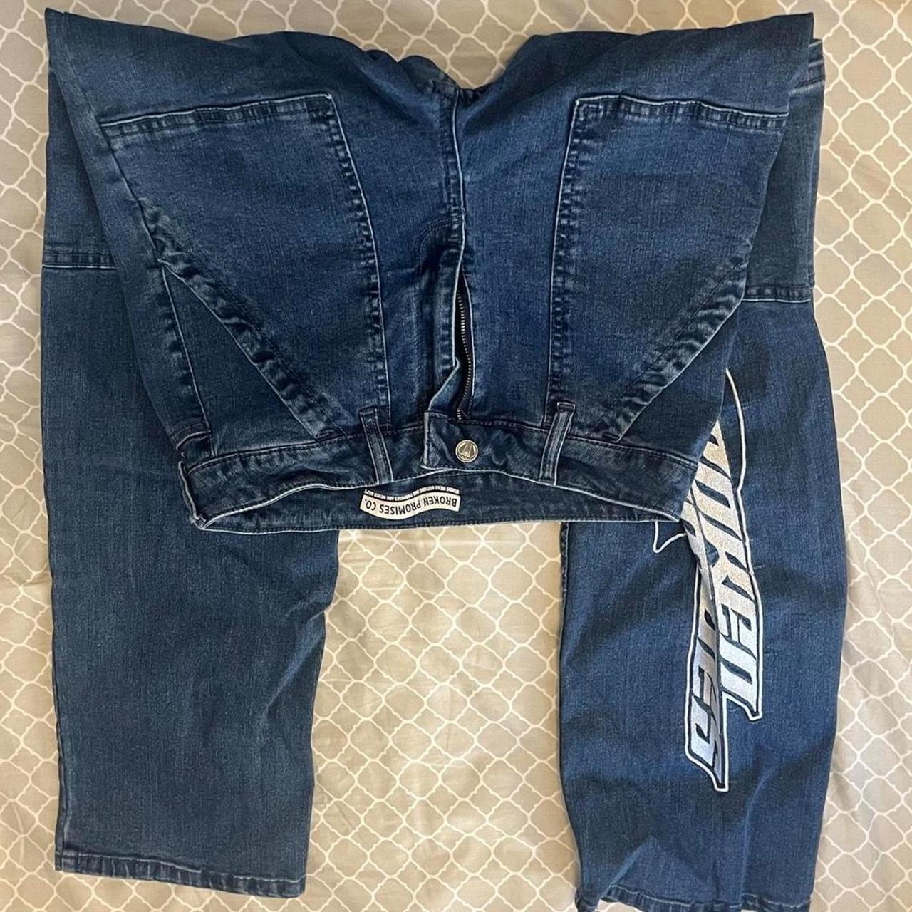 ZUMIEZ SIZE 4 broken promises jeans w/ snake detailing | Depop
