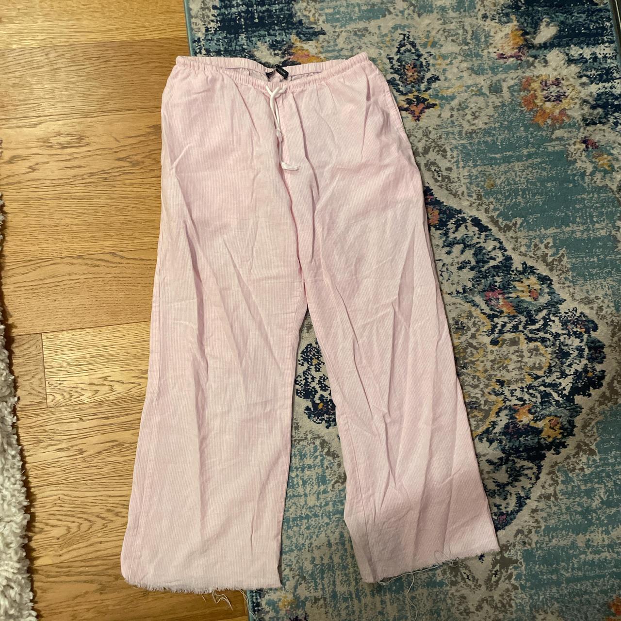 Brandy Melville pink striped pants! Sought after for... - Depop
