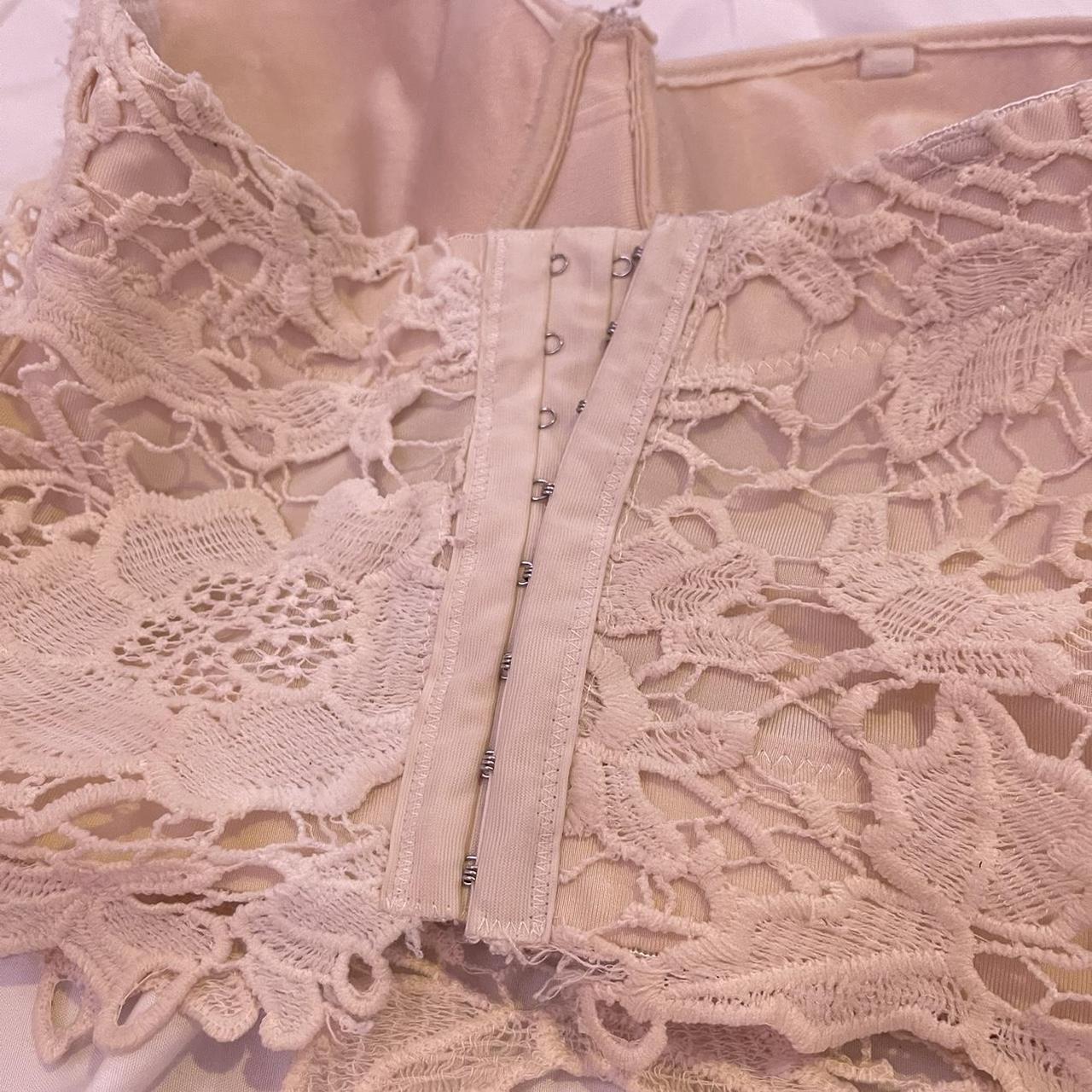 beige/cream colored corset unavailable to ship... - Depop