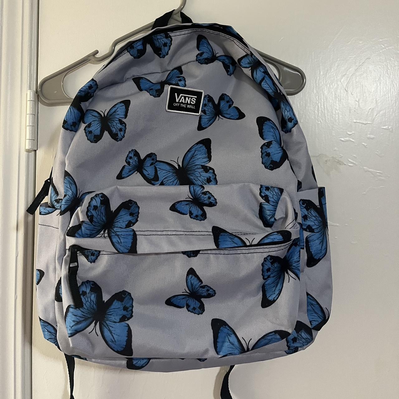 Blue Butterfly Vans Backpack Minor stain on the... - Depop