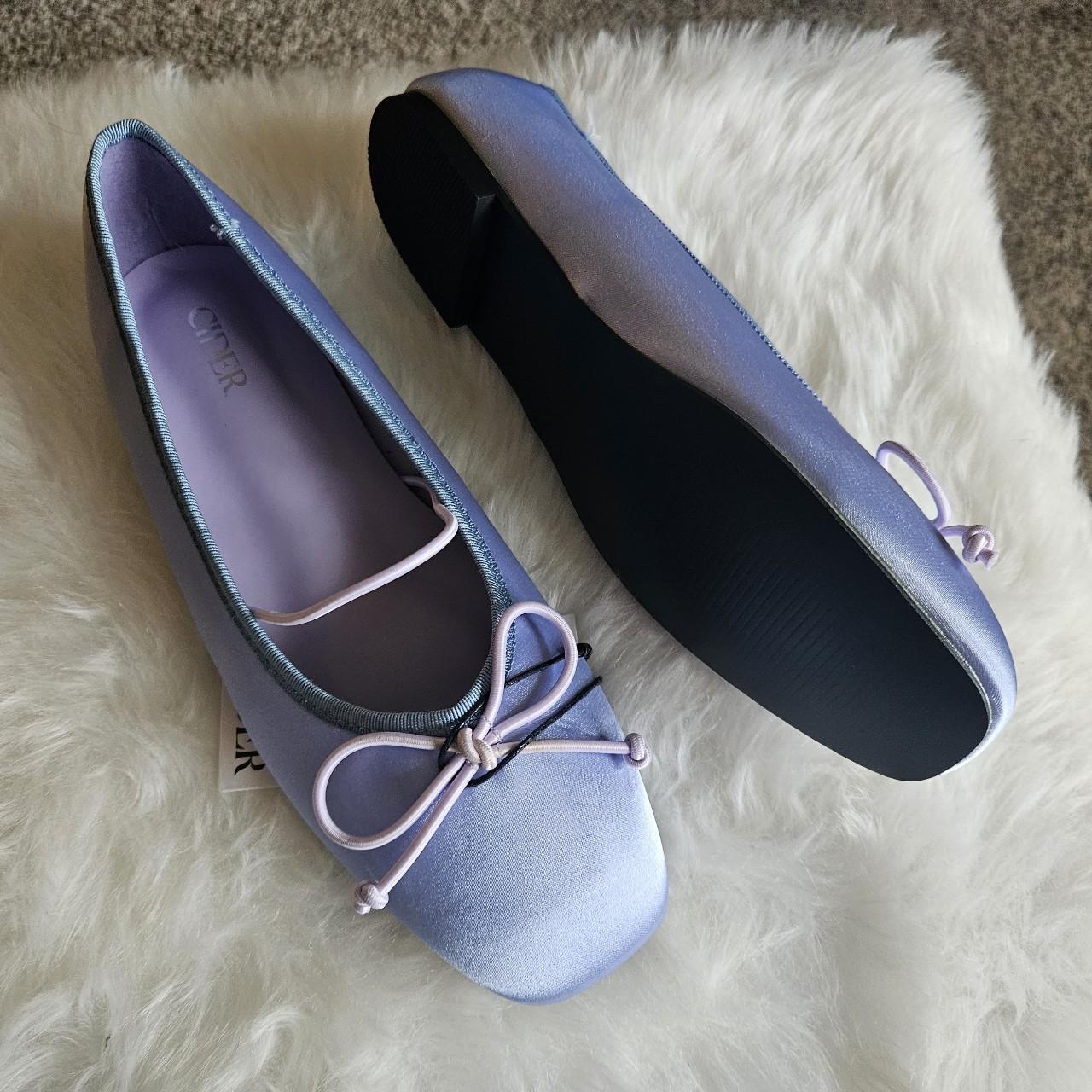 Purple ballet flats with lilac details. Never worn.... - Depop