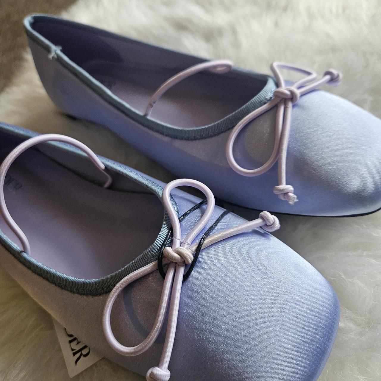 Purple ballet flats with lilac details. Never worn.... - Depop