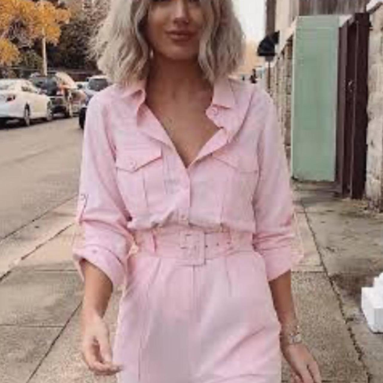 Sheike Pink boiler suit style jumpsuit. Excellent... - Depop