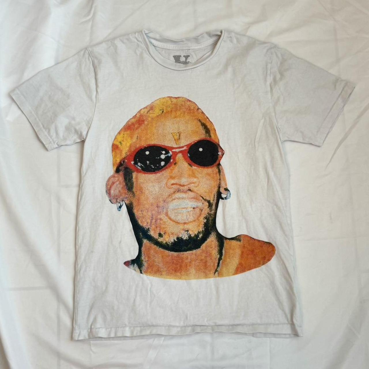 Vlone Dennis Rodman Graphic Tee Worn 1x Fits smaller - Depop