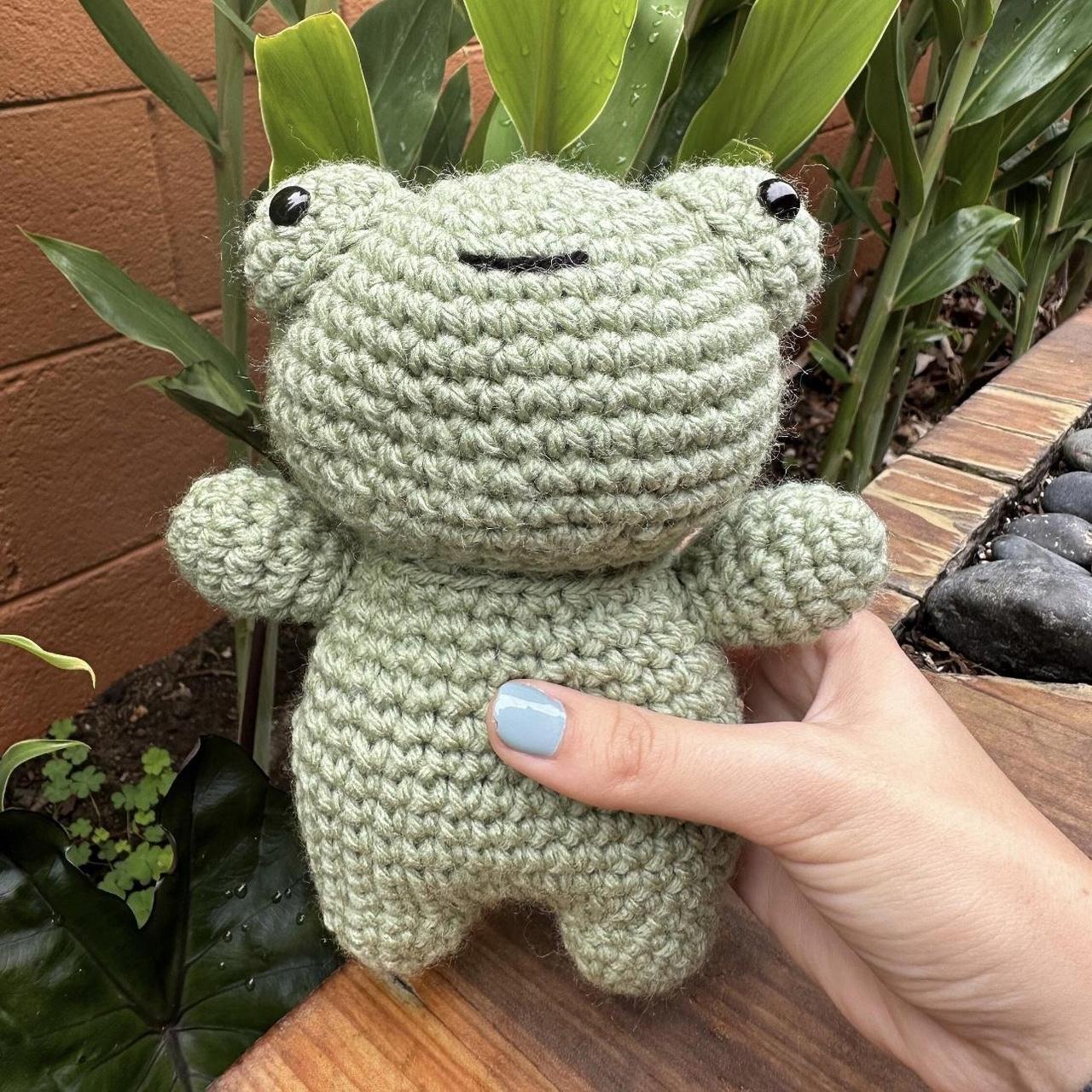 - This is a super cute handmade crochet frog plush -... - Depop