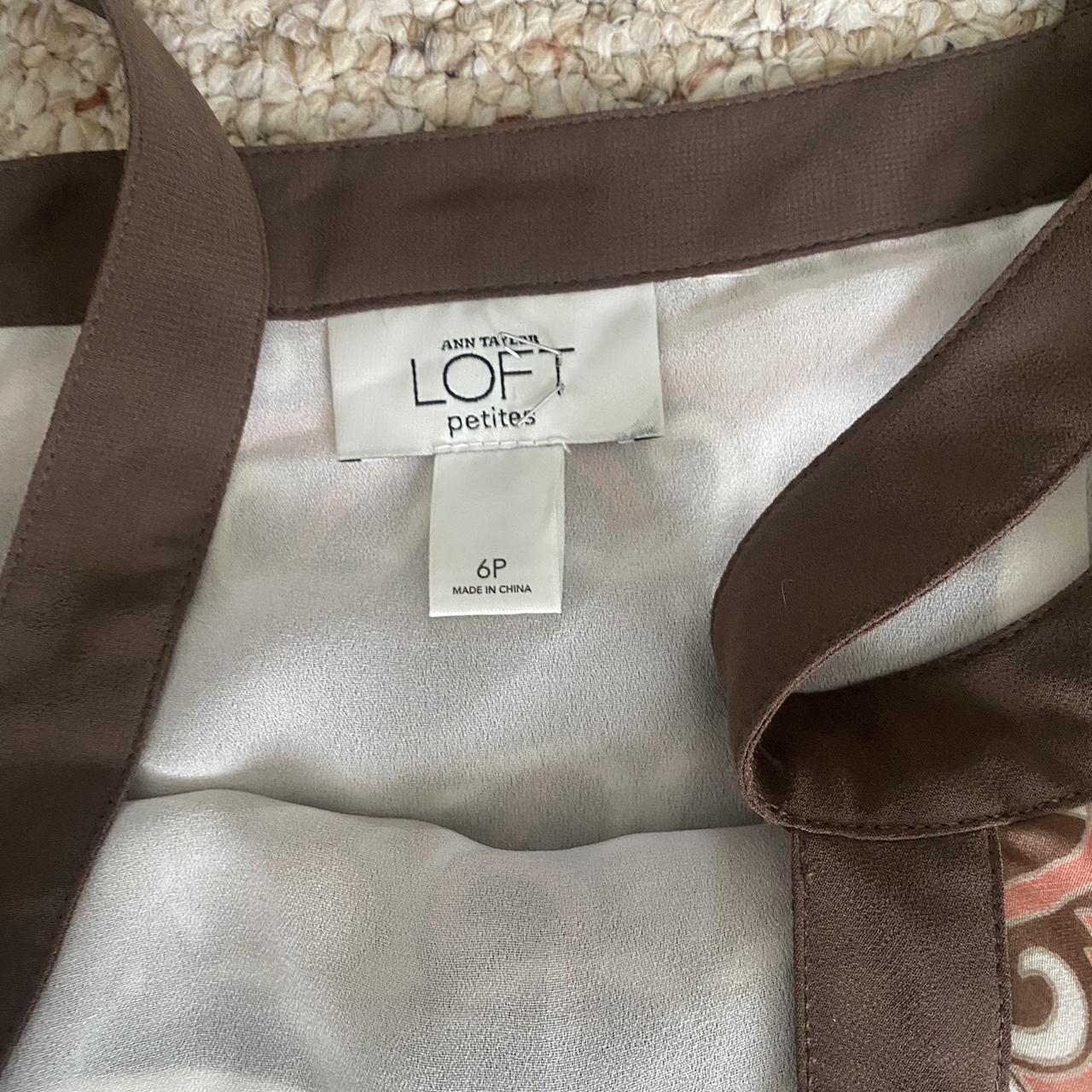 LOFT Women's Brown and Pink Blouse | Depop