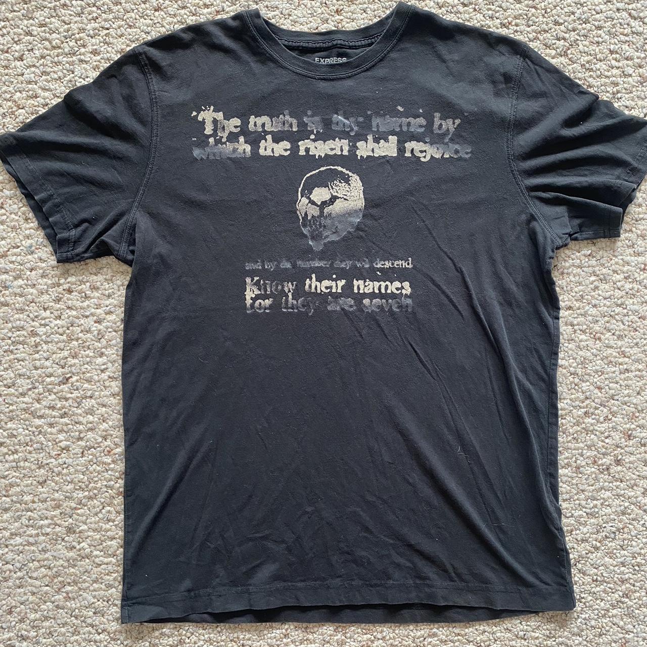 Goth Skull T-Shirt Pit to... - Depop