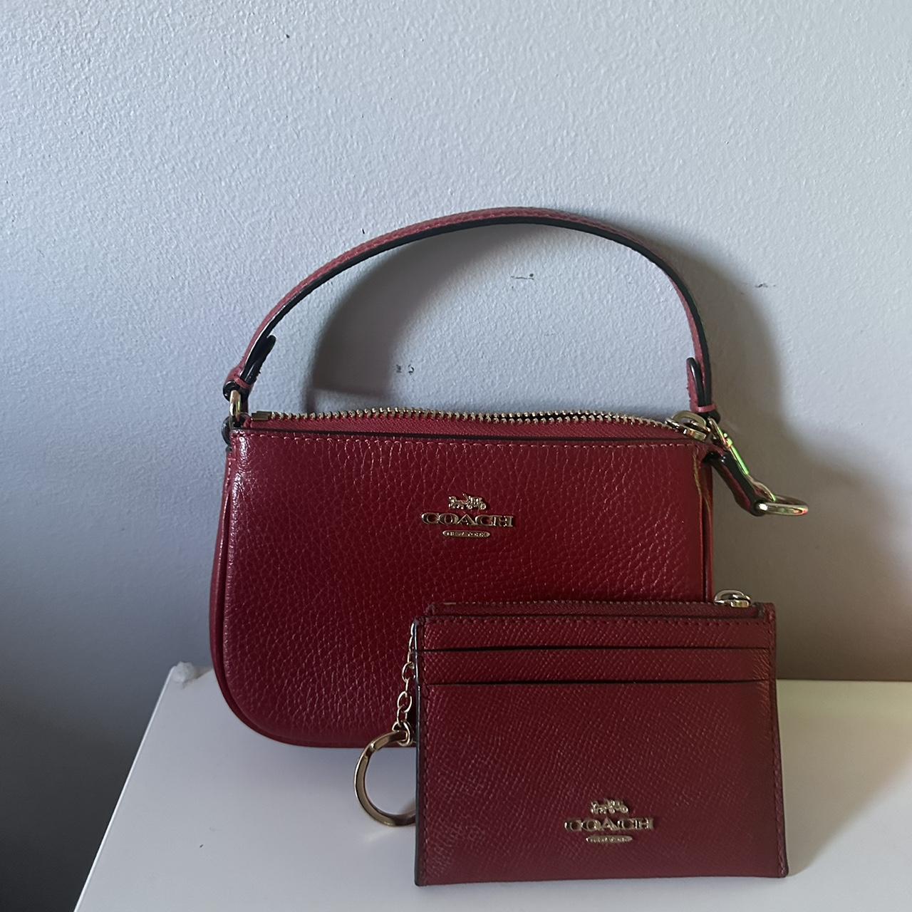 Mini Red Coach bag + Mini Skinny ID Wallet Red mini... | Depop