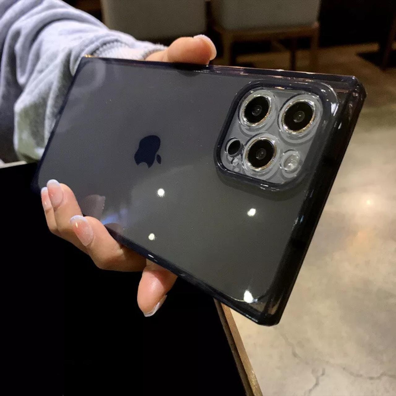 15 Pro Max Black Clear Phone Case Slim Fit... - Depop