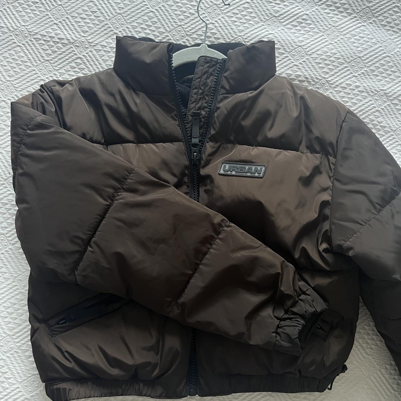 Urban Outfitters Brown puffer jacket Used great... - Depop