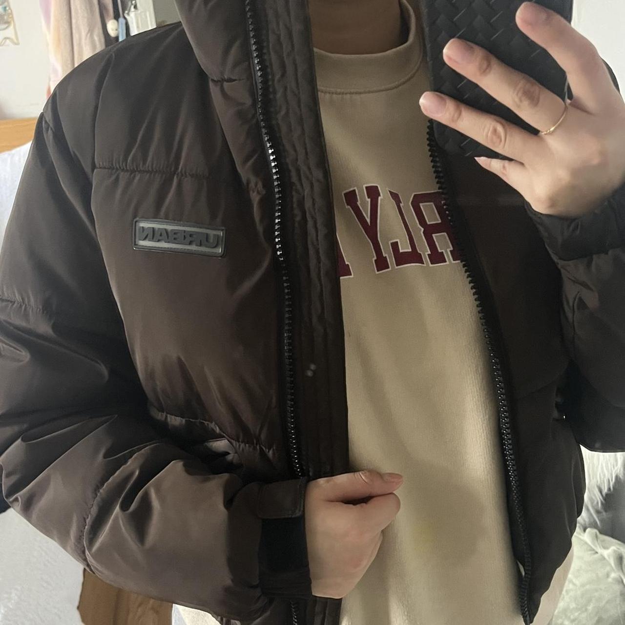 Urban Outfitters Brown puffer jacket Used great... - Depop