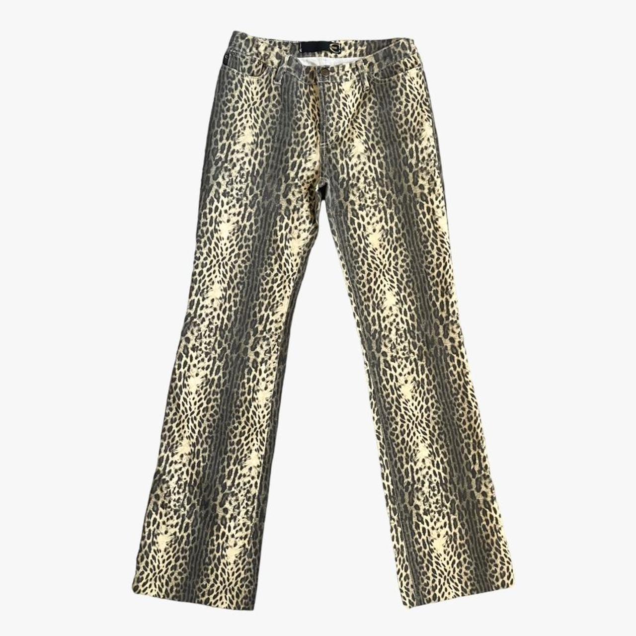 cavalli jeans sick 2000s leaopard print cavalli... - Depop