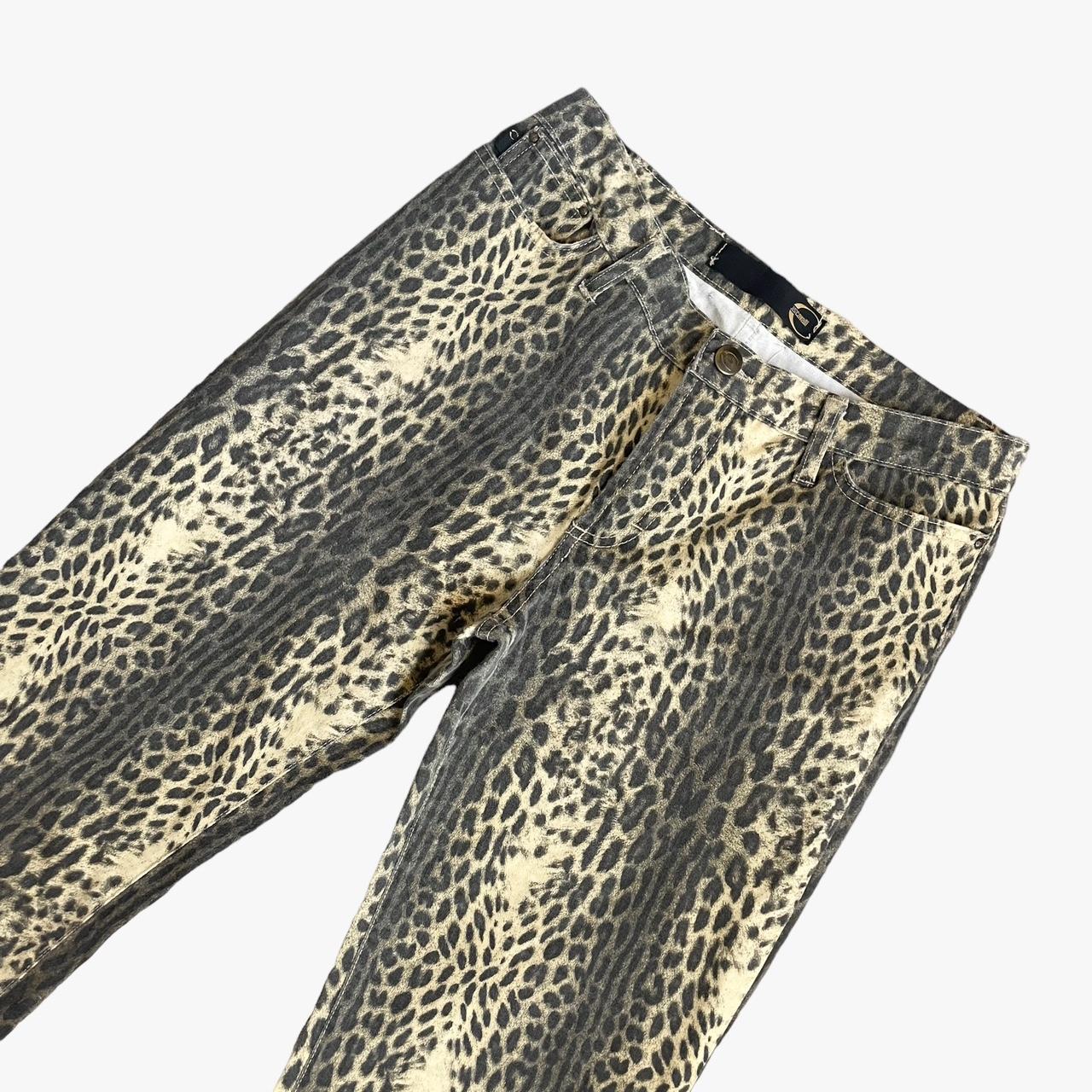 cavalli jeans sick 2000s leaopard print cavalli... - Depop