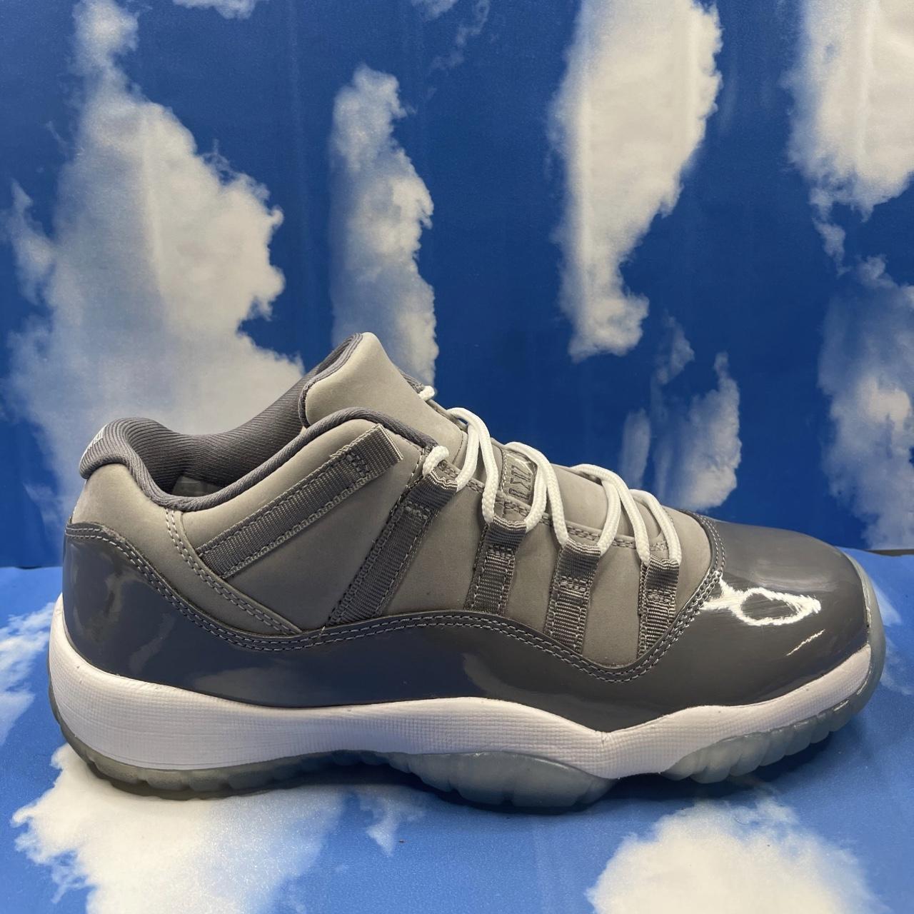 Jordan Grey and White Trainers | Depop