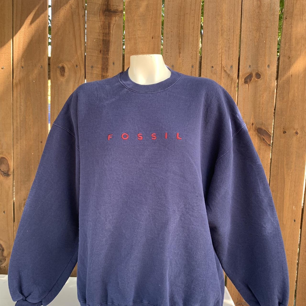 90s Vintage Fossil embroidered sweatshirt size... - Depop