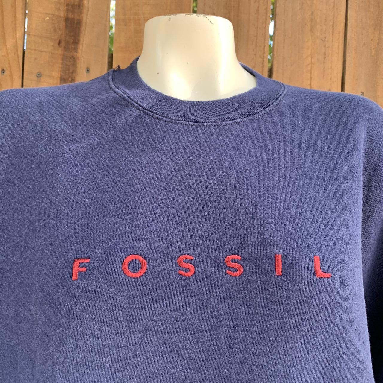 90s Vintage Fossil embroidered sweatshirt size... - Depop