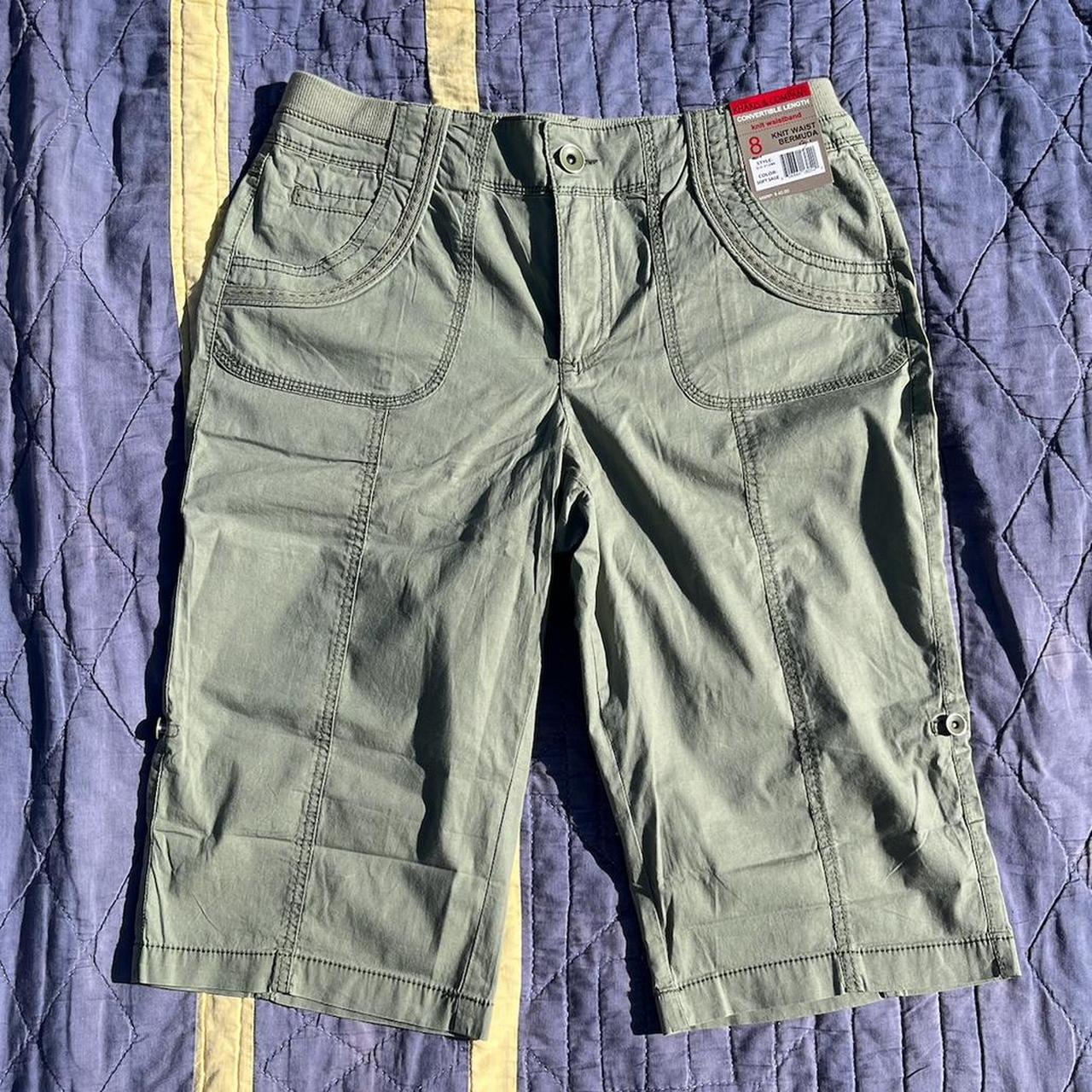 Sage Knit Waist Khakis & Company Womans Bermuda... - Depop