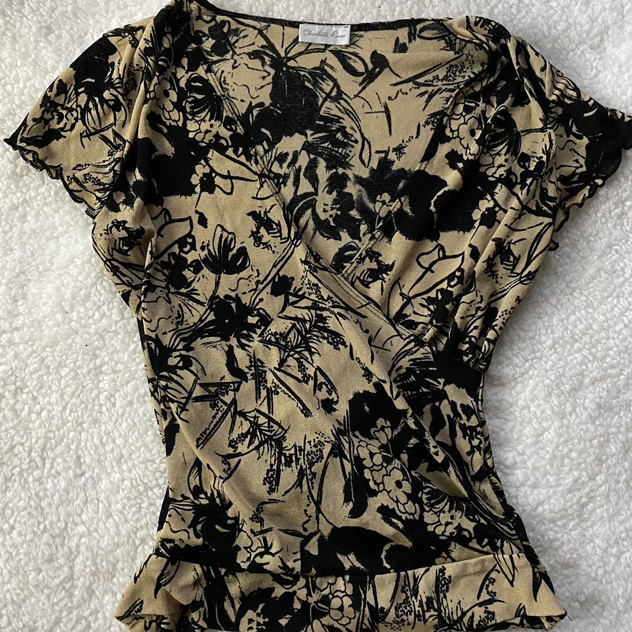 Vintage Charlotte Russe floral blouse -very flowy... - Depop