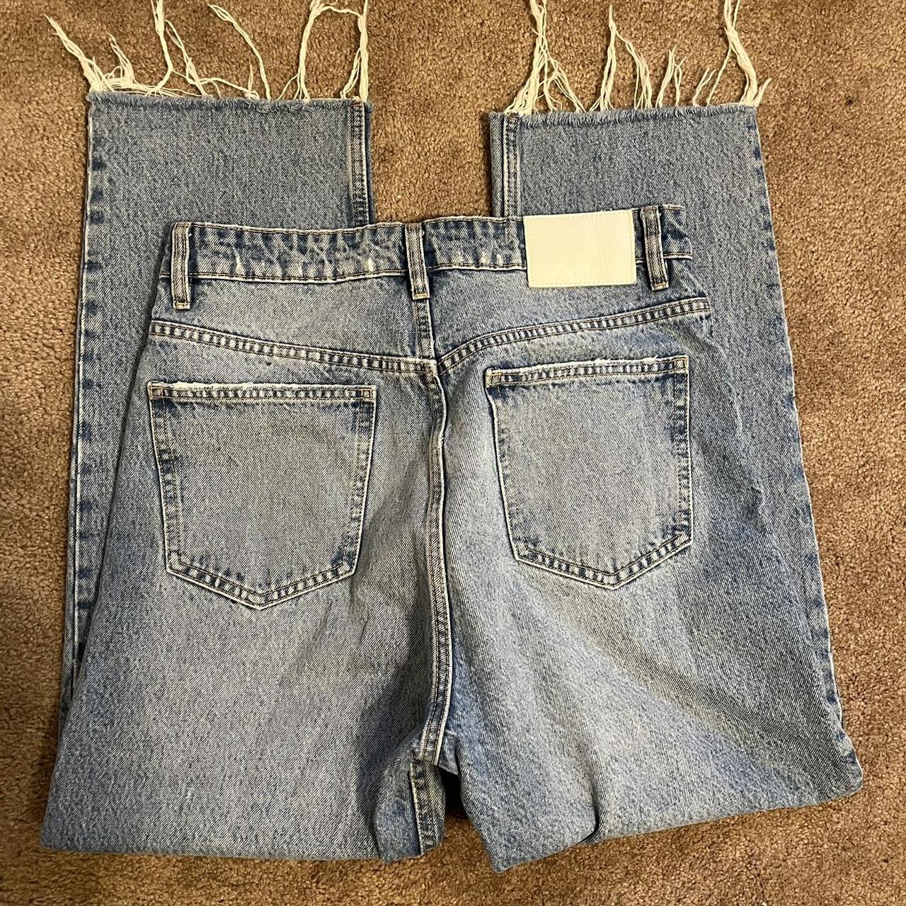 High rise zara jeans, size 8, straight leg. Very... - Depop