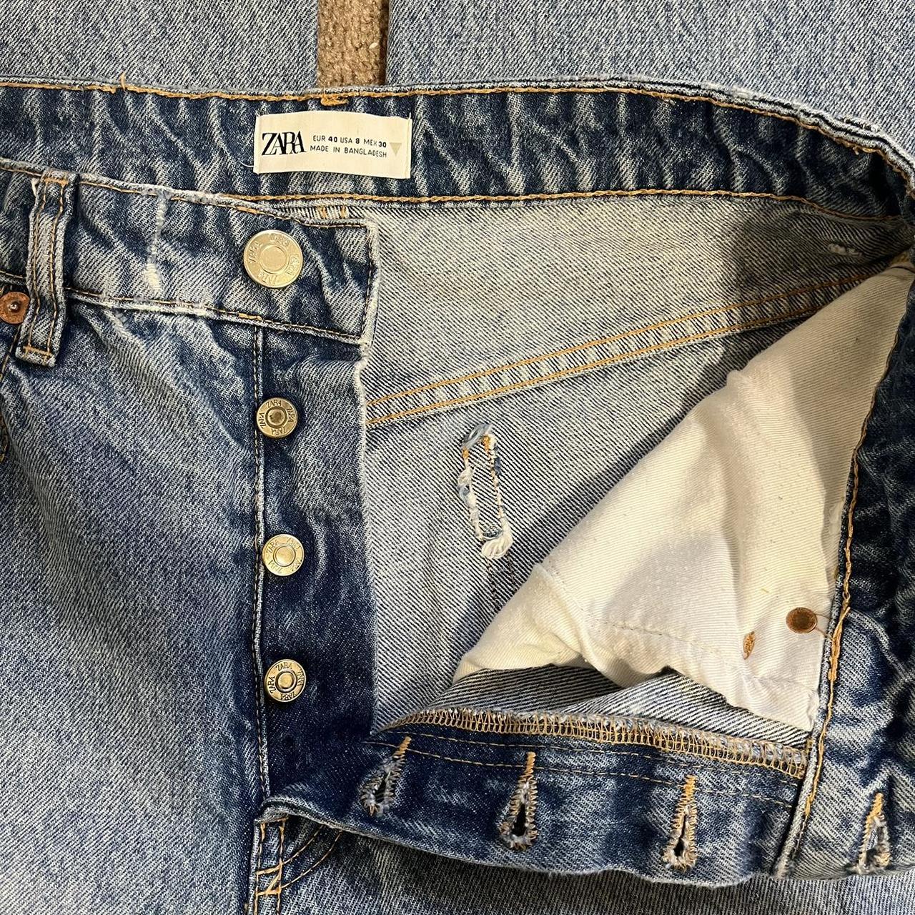 High rise zara jeans, size 8, straight leg. Very... - Depop