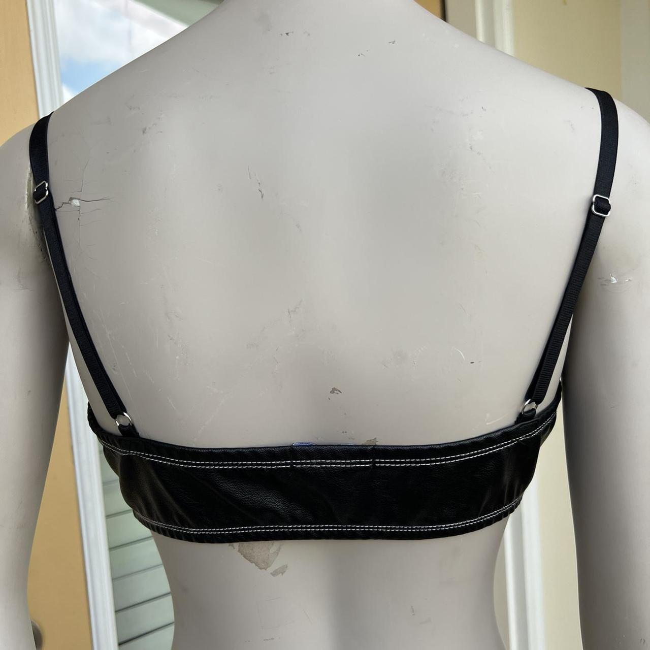 Dolls Kill Women's Black and Silver Crop-top | Depop