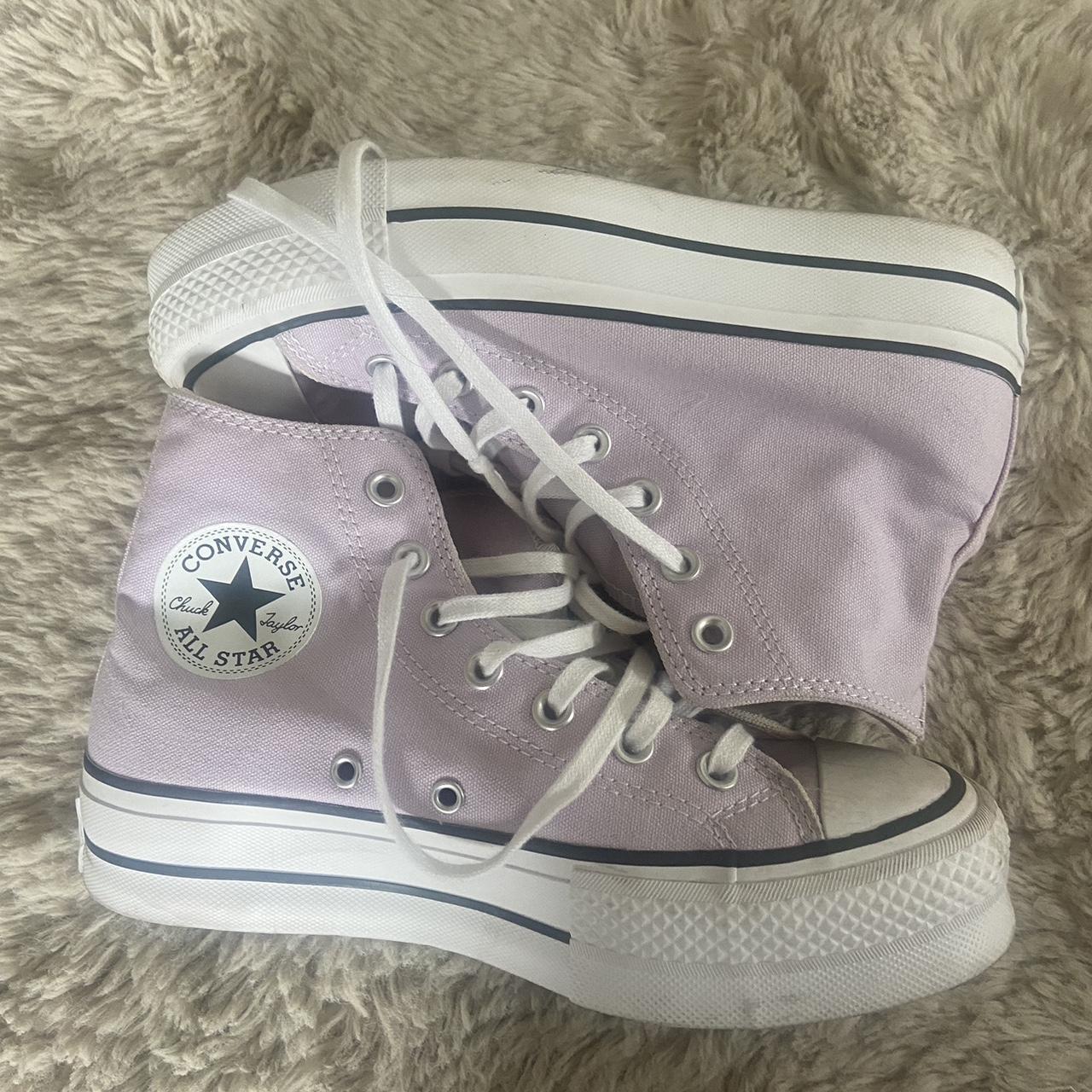 CONVERSE high top platform sneakers in lavender.... - Depop