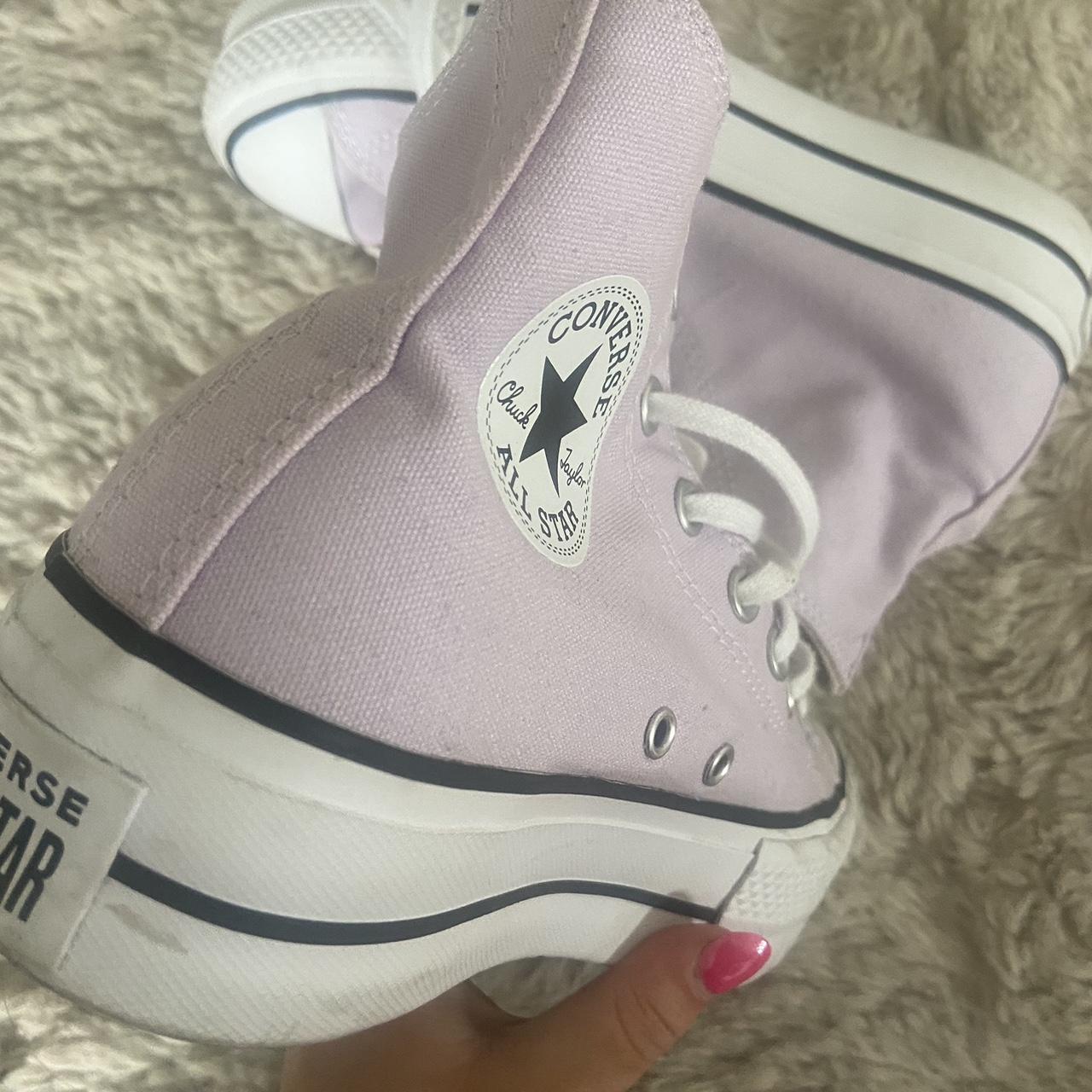 CONVERSE high top platform sneakers in lavender.... - Depop