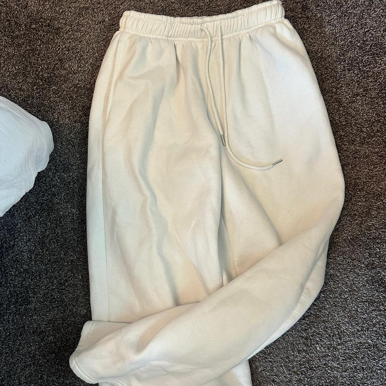 White edikted sweatpants . Stain on inside of... | Depop