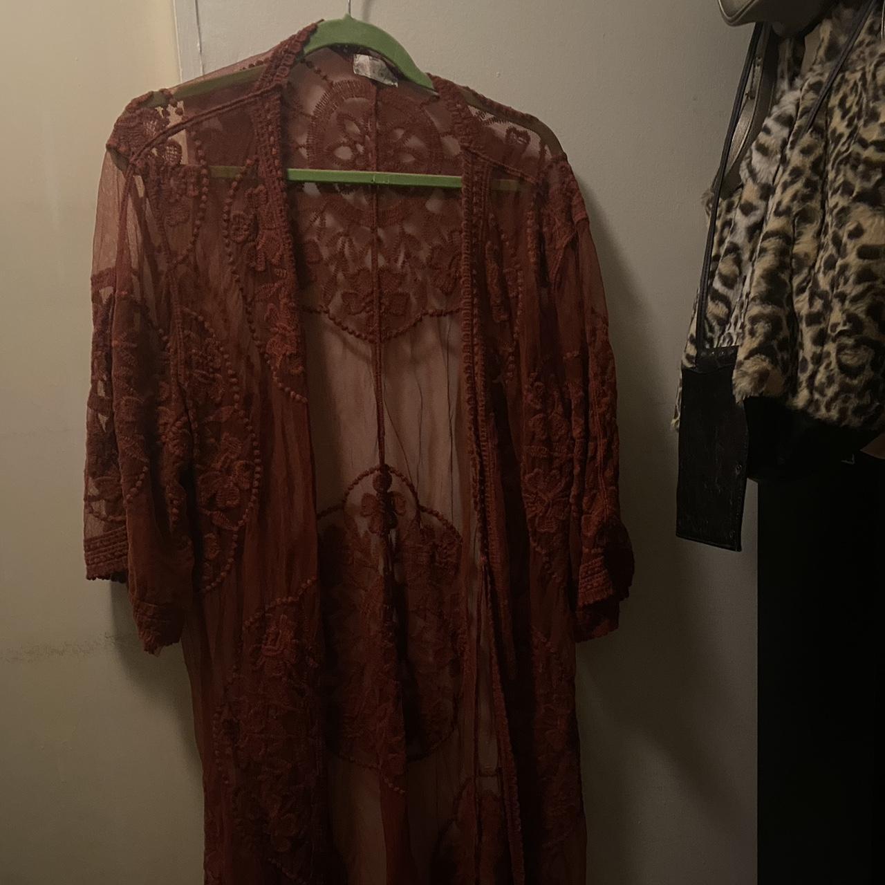 free people mesh robe one size - Depop