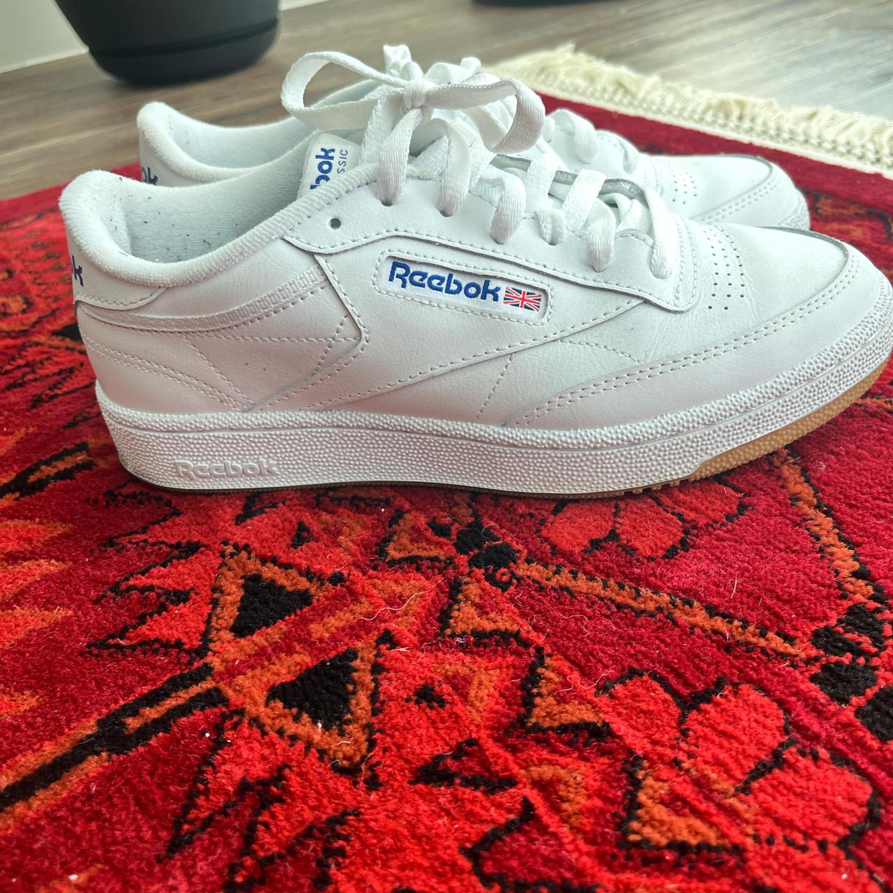 White Reebok Club C 85s. They are a Men’s size 7 but... - Depop