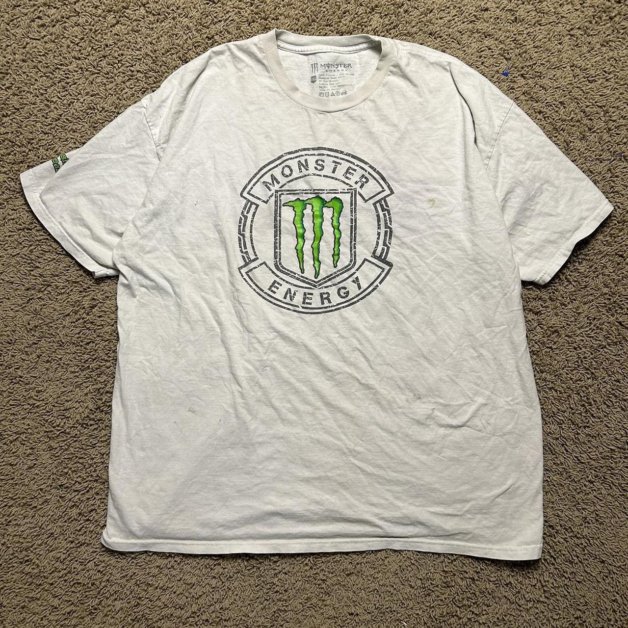 Y2K Monster Energy Shirt dope graphic on front and... - Depop