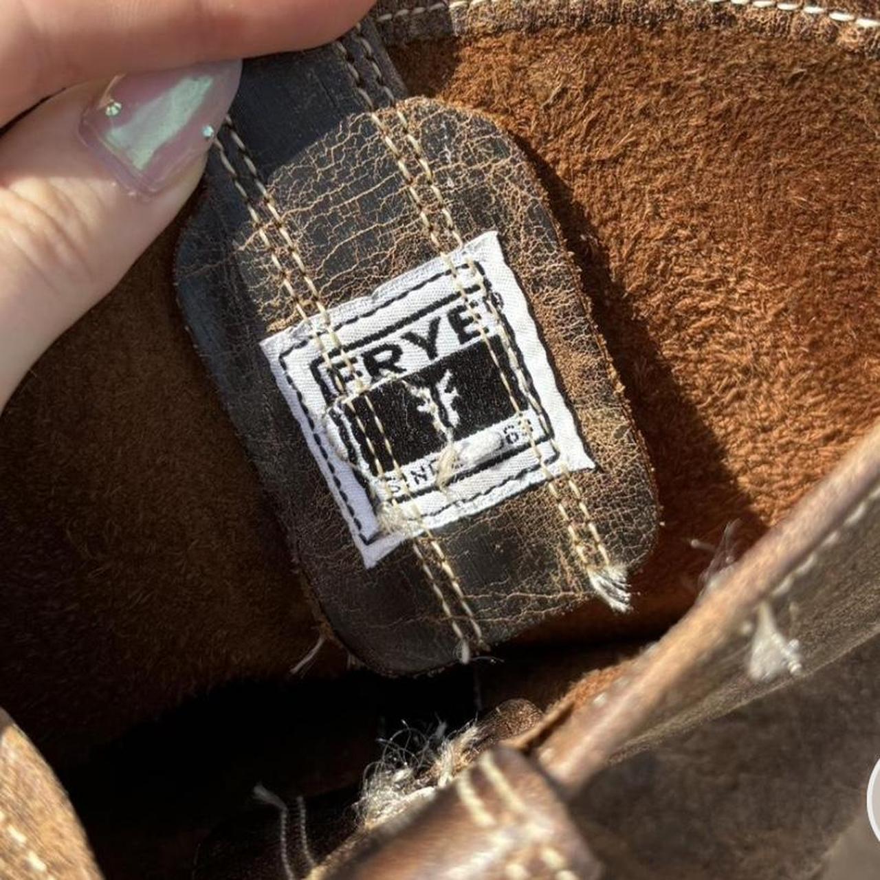 Vintage leather Frye cowboy boots US 8.5 - Depop