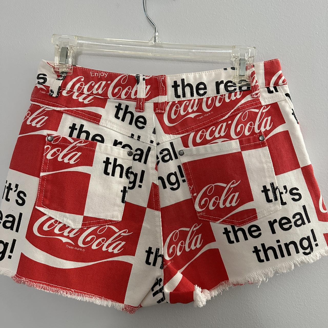 Coca-Cola Women's Red and White Shorts | Depop