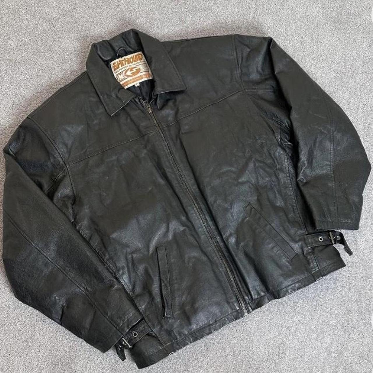 Vintage leather bomber jacket - L Boxy retro fit... - Depop