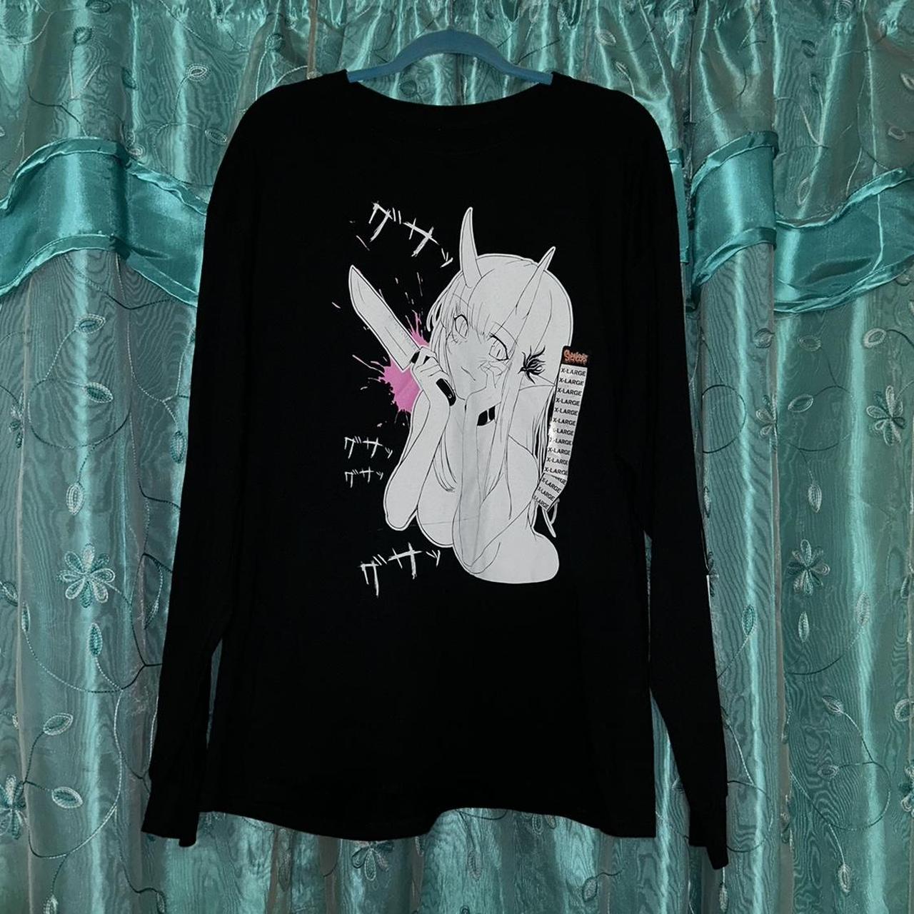 Lewd Complex Anime Girl Longsleeve T-Shirt •Flaw... - Depop