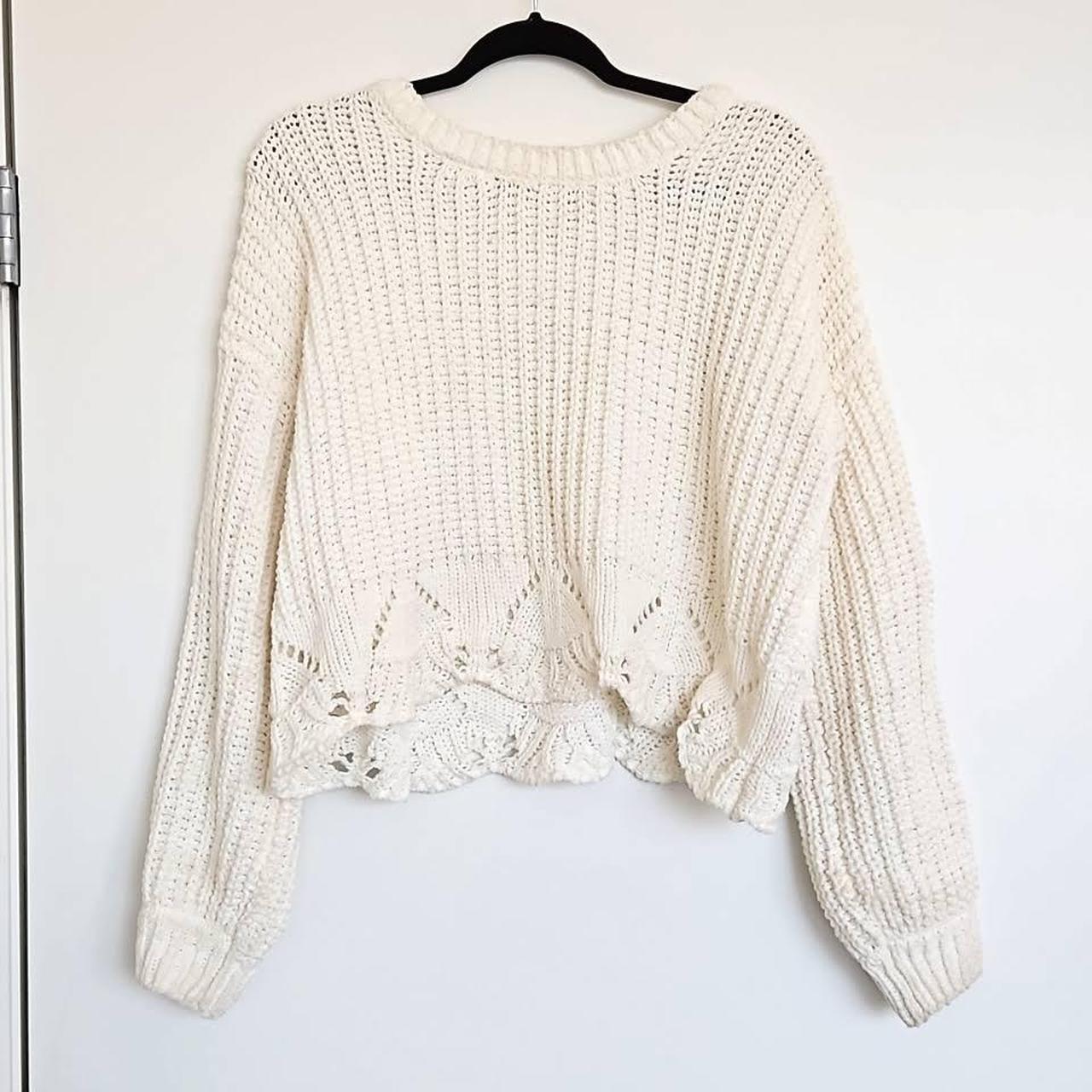 Harper sweaters White knit sweater size... - Depop