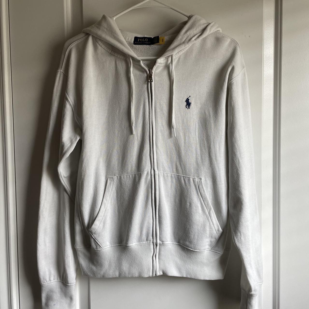 White polo jacket Size small no flaws besides one... - Depop